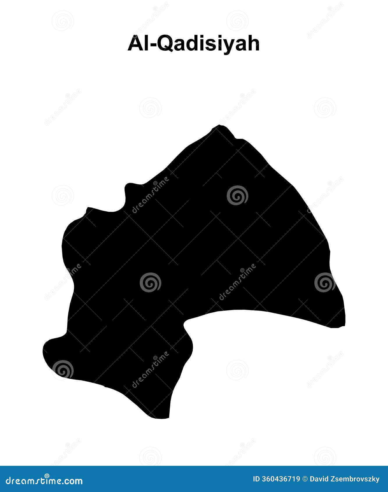 Al-Qadisiyah outline map stock illustration. Illustration of borders ...