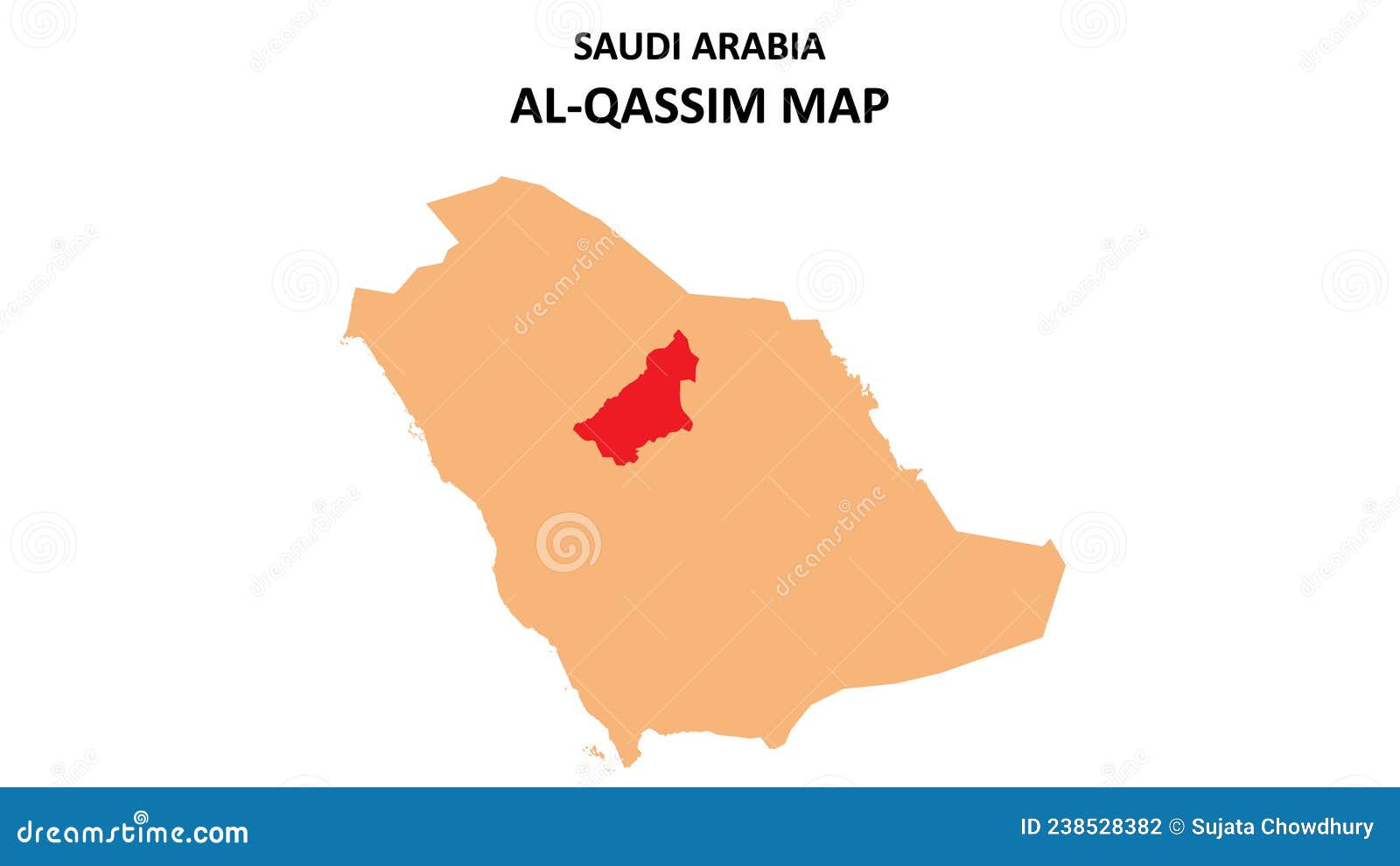Al-Qassim Map Highlighted on Saudi Arabia Map. Al-Qassim Map on Saudi ...