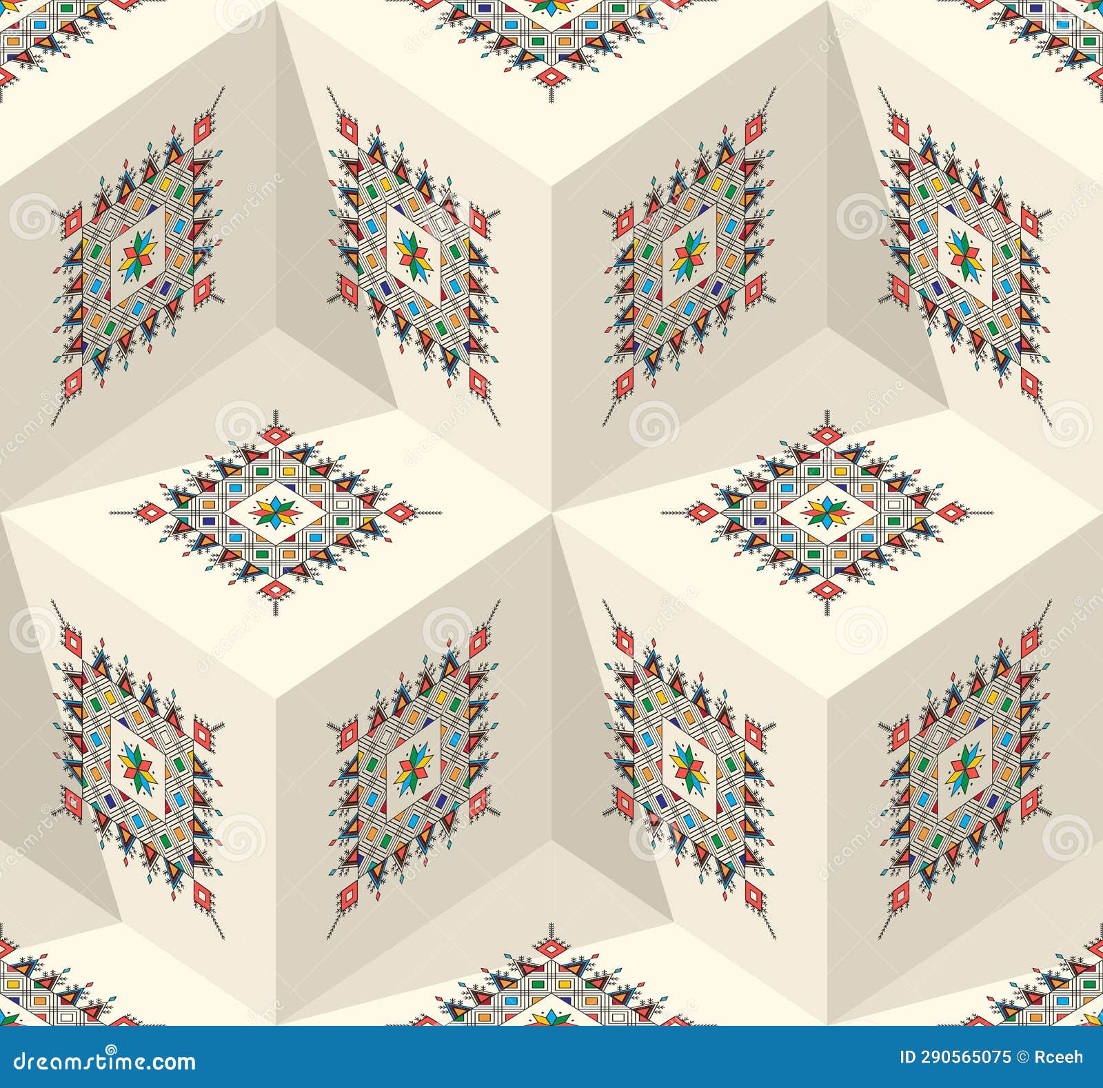Al-Qatt Al-Asiri Isometric Pattern 6 Stock Illustration - Illustration ...