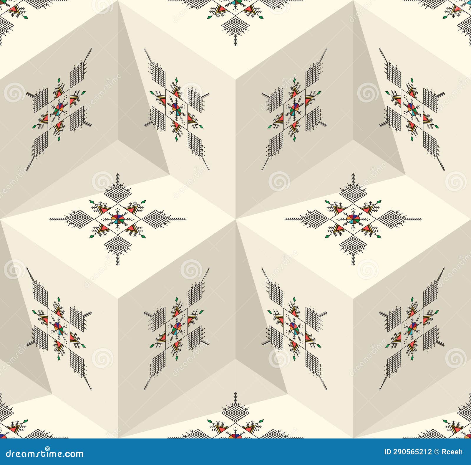 Al-Qatt Al-Asiri Isometric Pattern 10 Stock Illustration - Illustration ...
