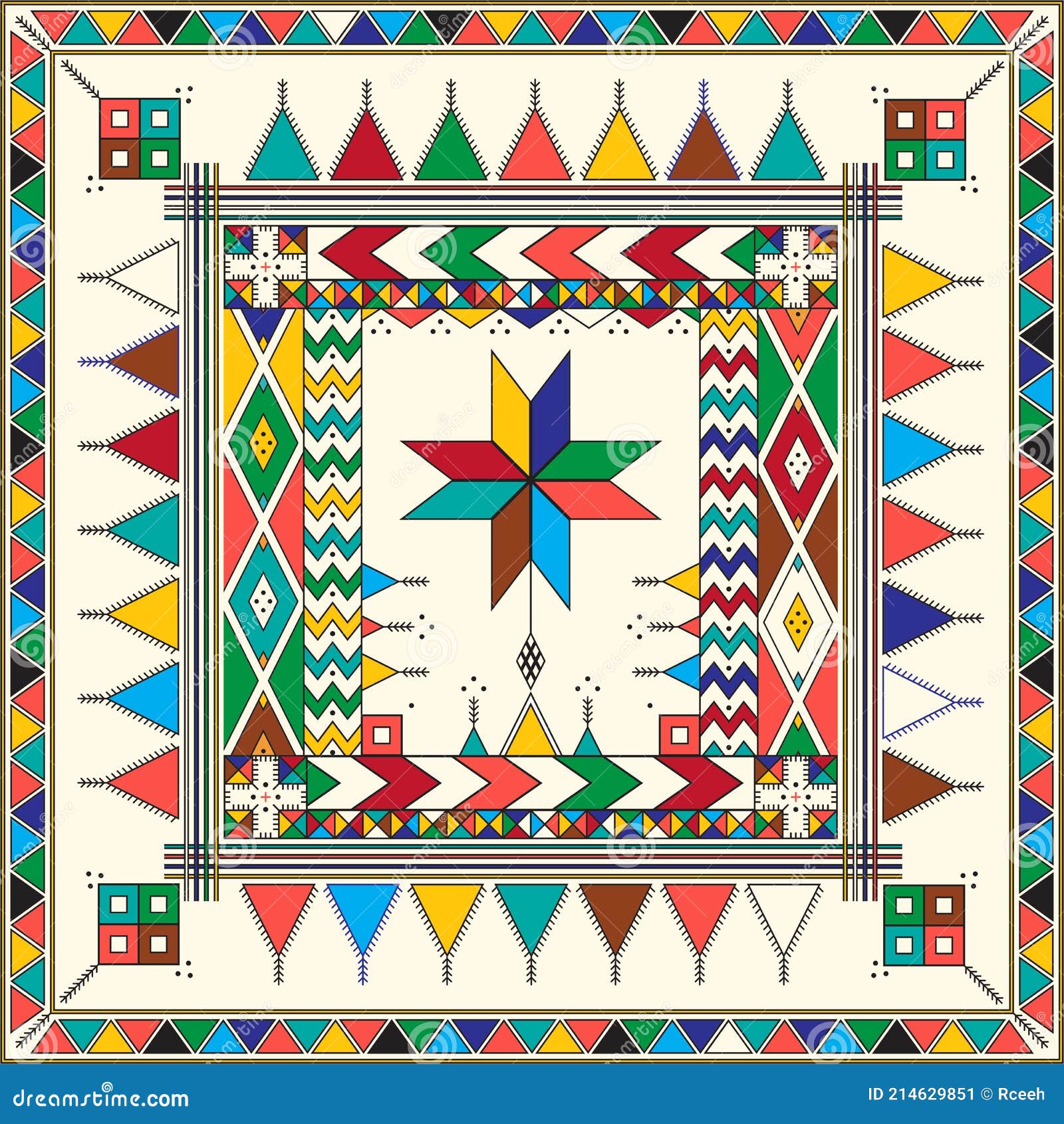 Al-Qatt Al-Asiri pattern 3 stock vector. Illustration of najd - 214629851