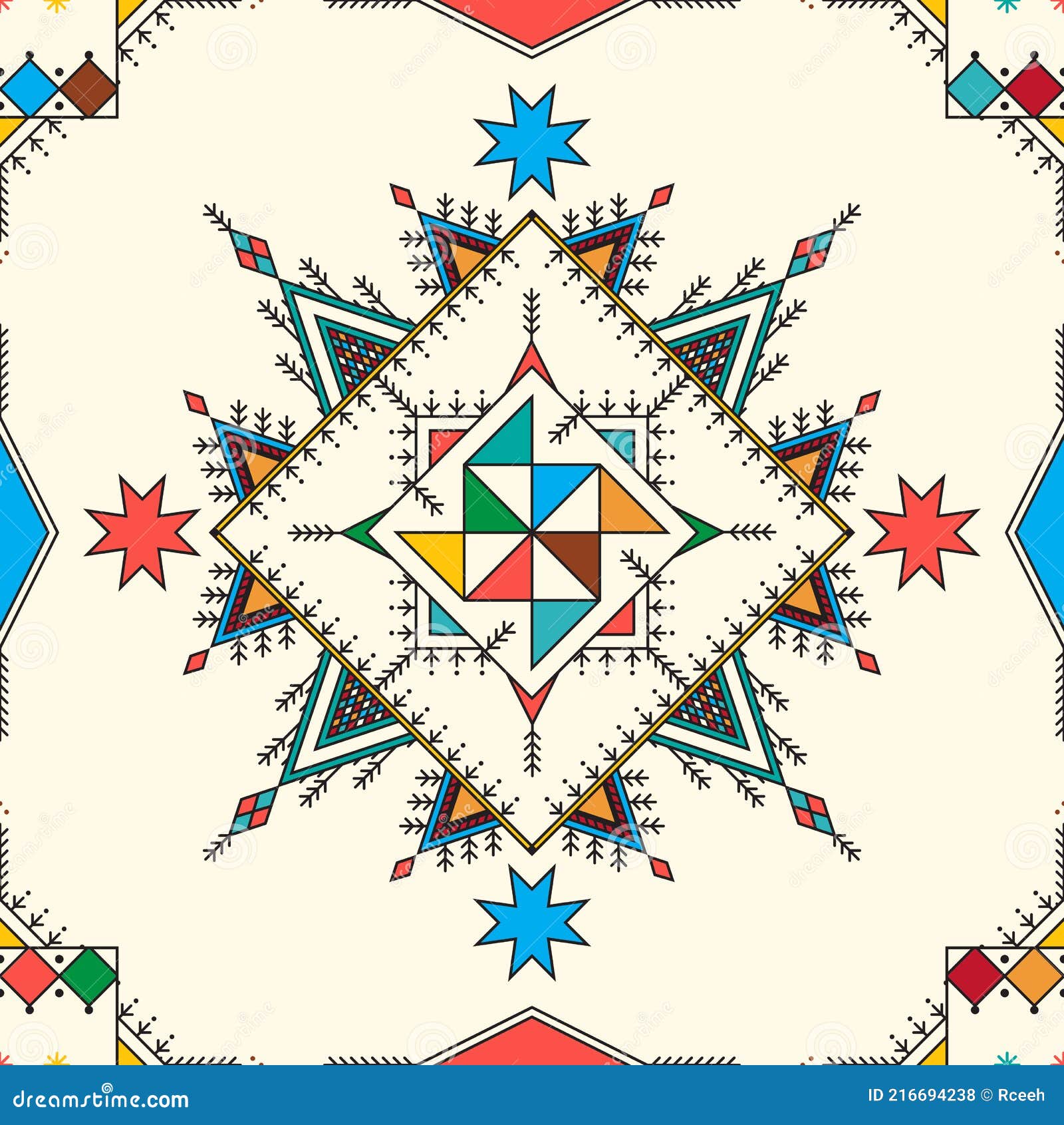 Al-Qatt Al-Asiri Pattern 40 Stock Vector - Illustration of middle ...