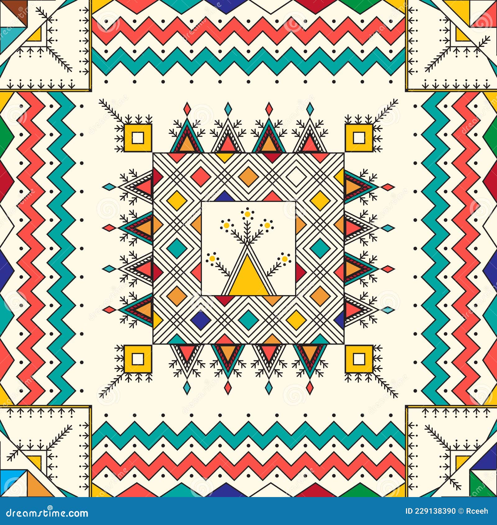 Al-Qatt Al-Asiri Pattern 61 Stock Vector - Illustration of geometric ...