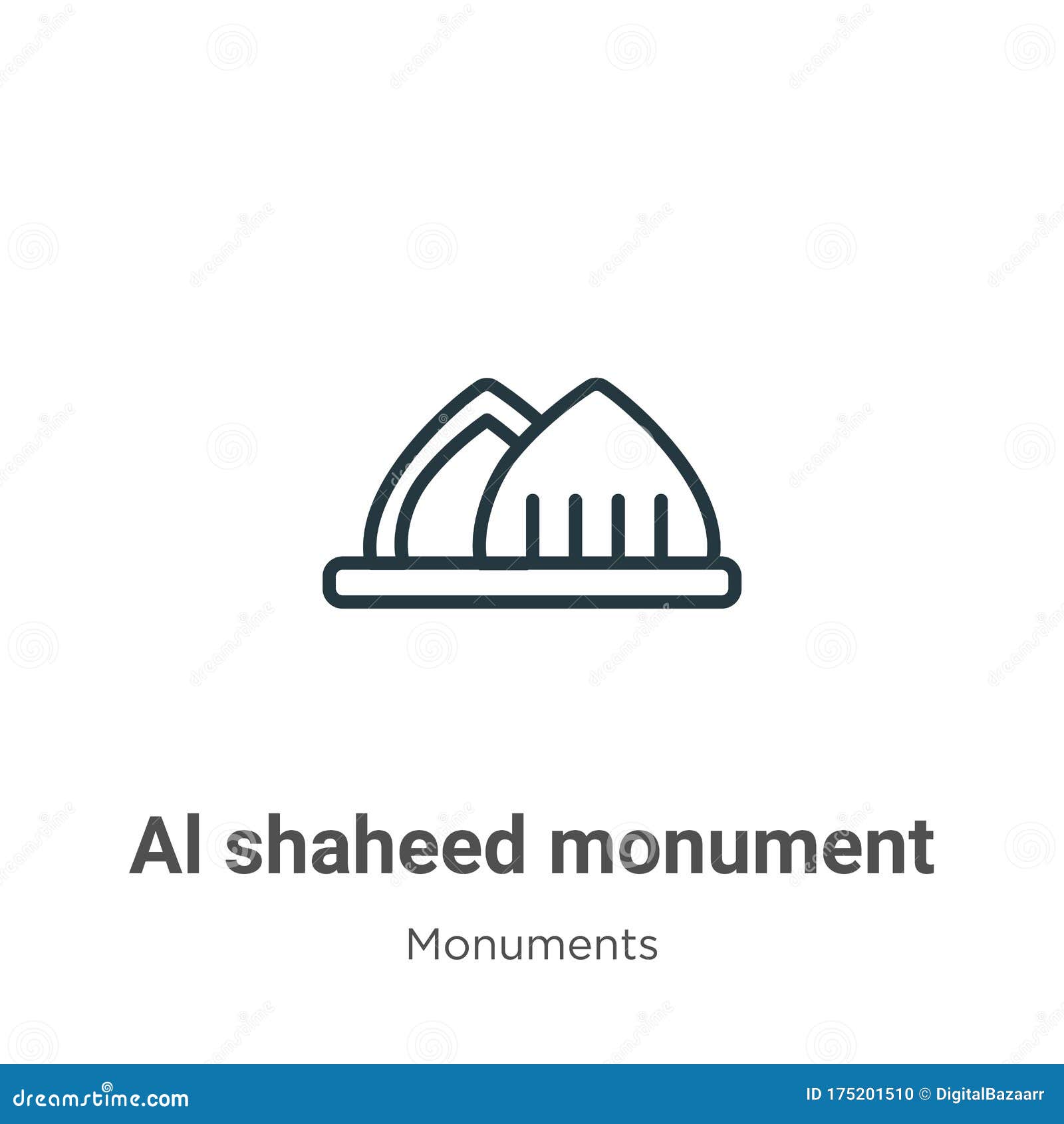 Al Shaheed Monument Outline Vector Icon. Thin Line Black Al Shaheed ...
