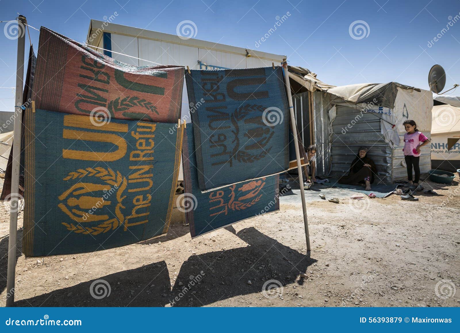 Al Zaatari refugee camp editorial stock image. Image of asylum - 56393879