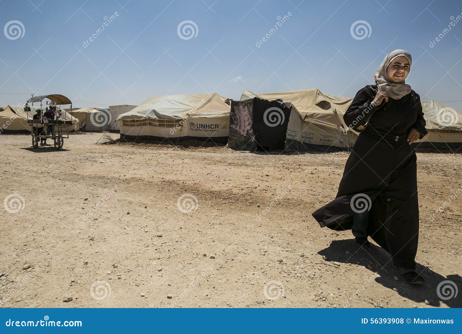 Al Zaatari refugee camp editorial stock photo. Image of sirian - 56393908
