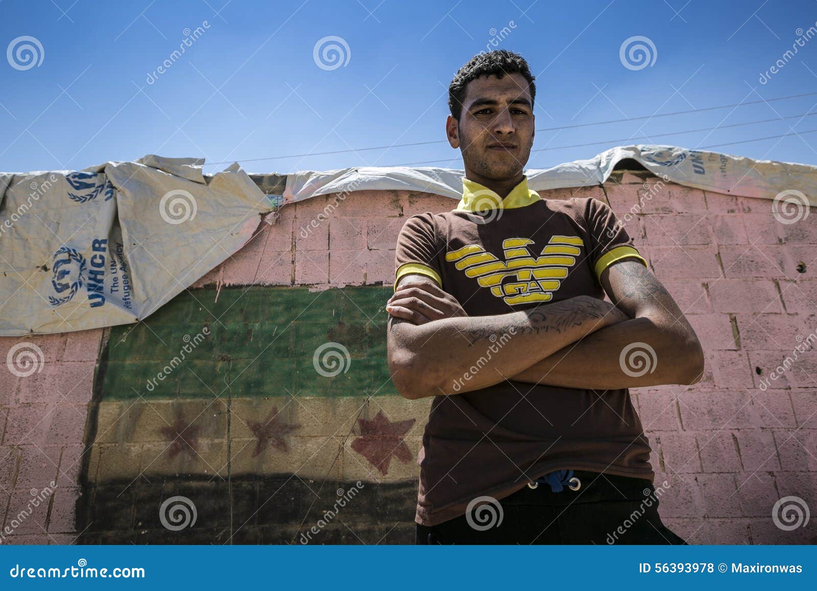 Al Zaatari refugee camp editorial stock photo. Image of asylum - 56393978
