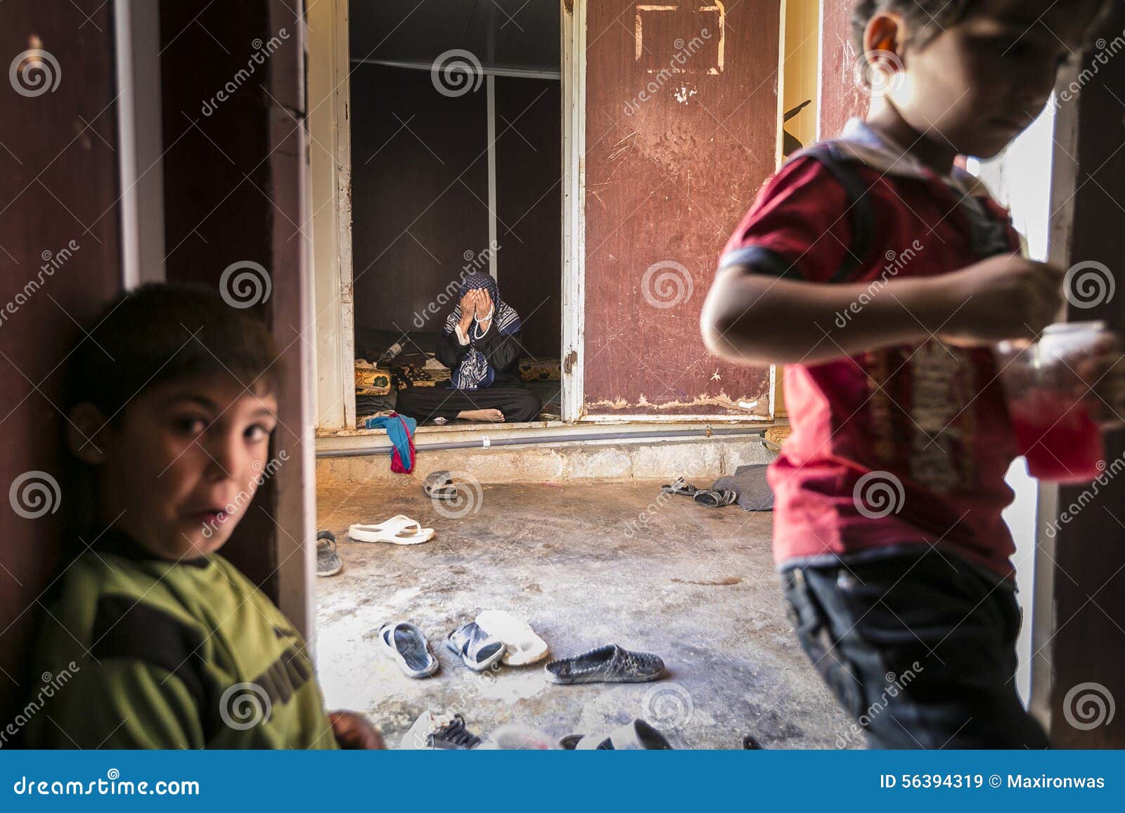Al Zaatari refugee camp editorial stock image. Image of zaatari - 56394319