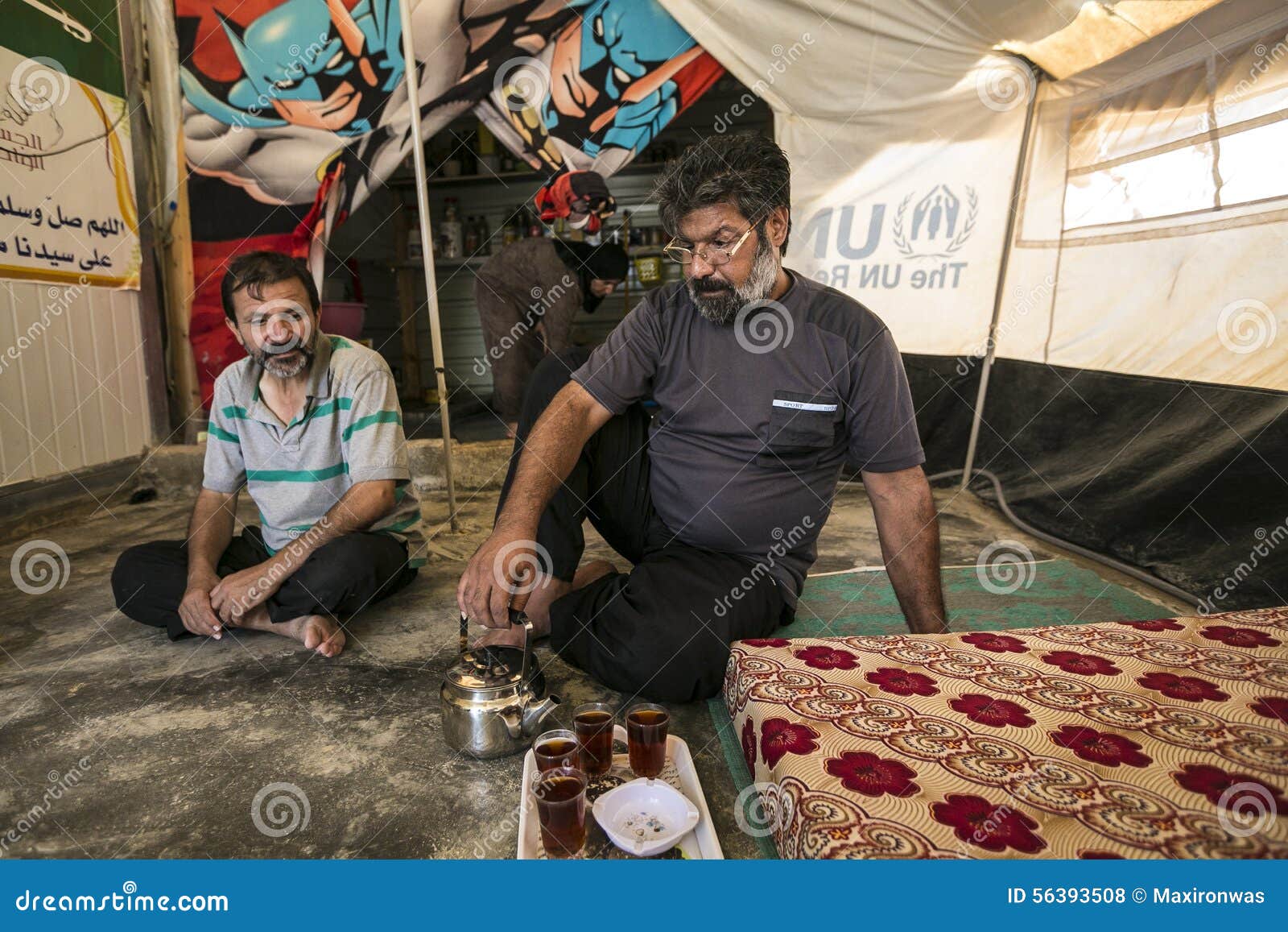 Al Zaatari refugee camp editorial stock photo. Image of tent - 56393508
