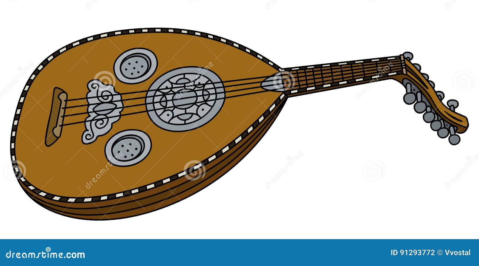 Alaúde clássico ilustração do vetor. Ilustração de retro - 91293772
