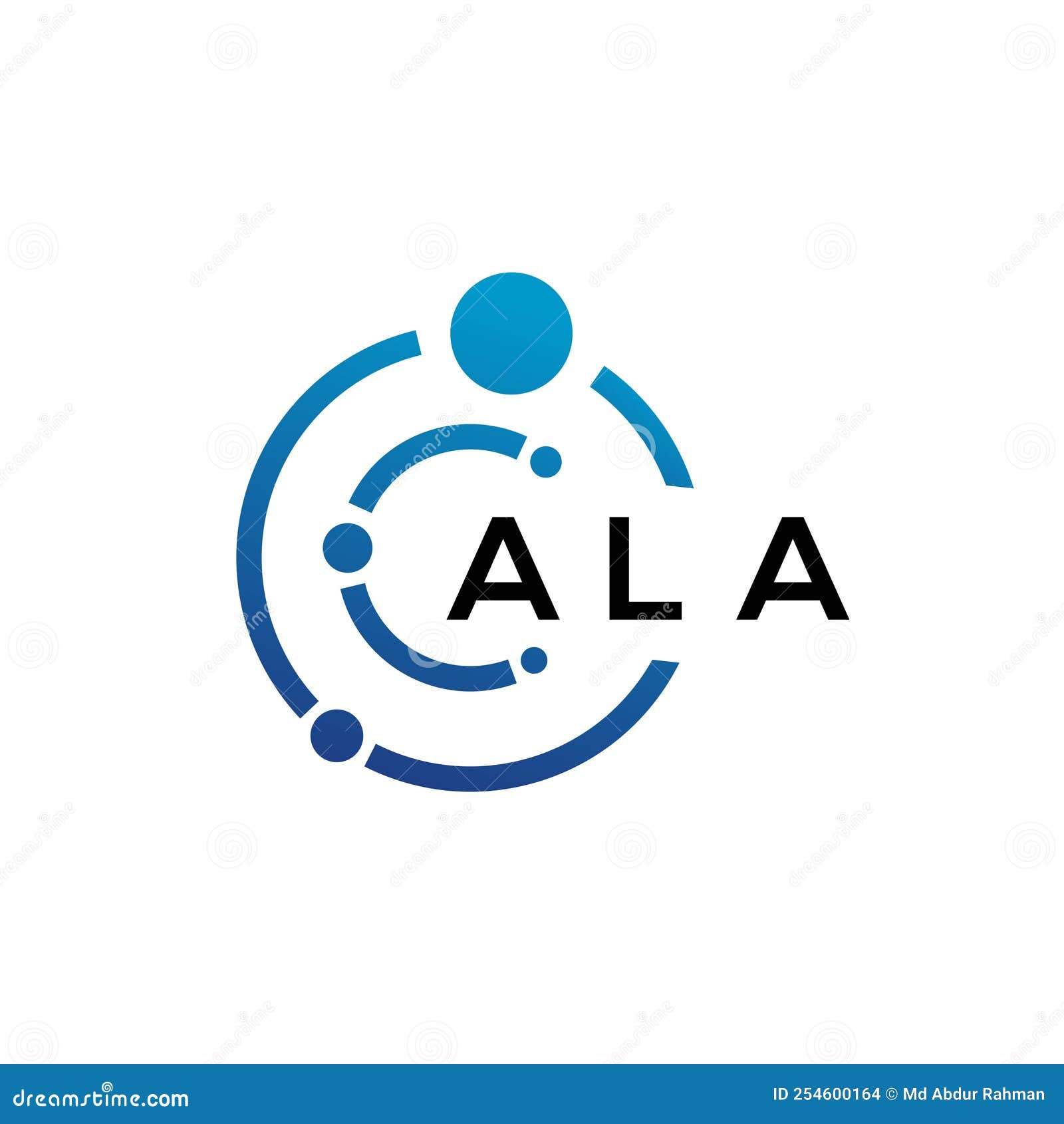 ALA Letter Logo Design on Black Background. ALA Creative Initials ...
