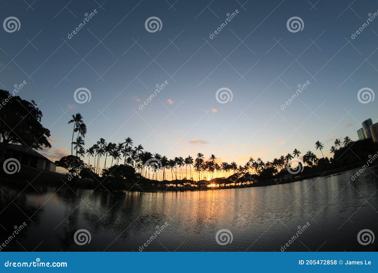 Ala Moana Sunset 2 stock photo. Image of reflection - 205472858