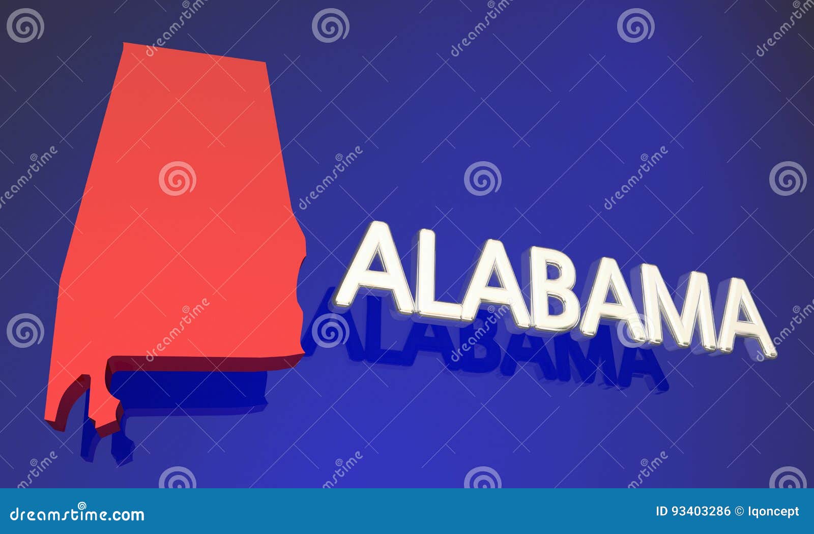 Alabama AL Red State Map Name Stock Illustratie - Illustration of ...