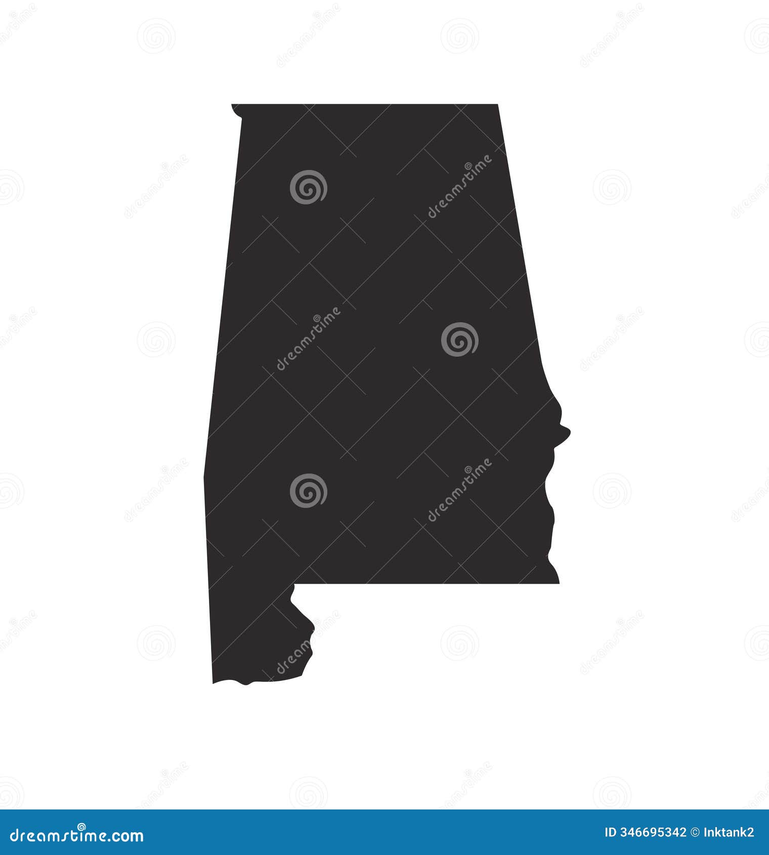 Alabama Al State Map Shape Silhouette Simplified Vector Illustration ...