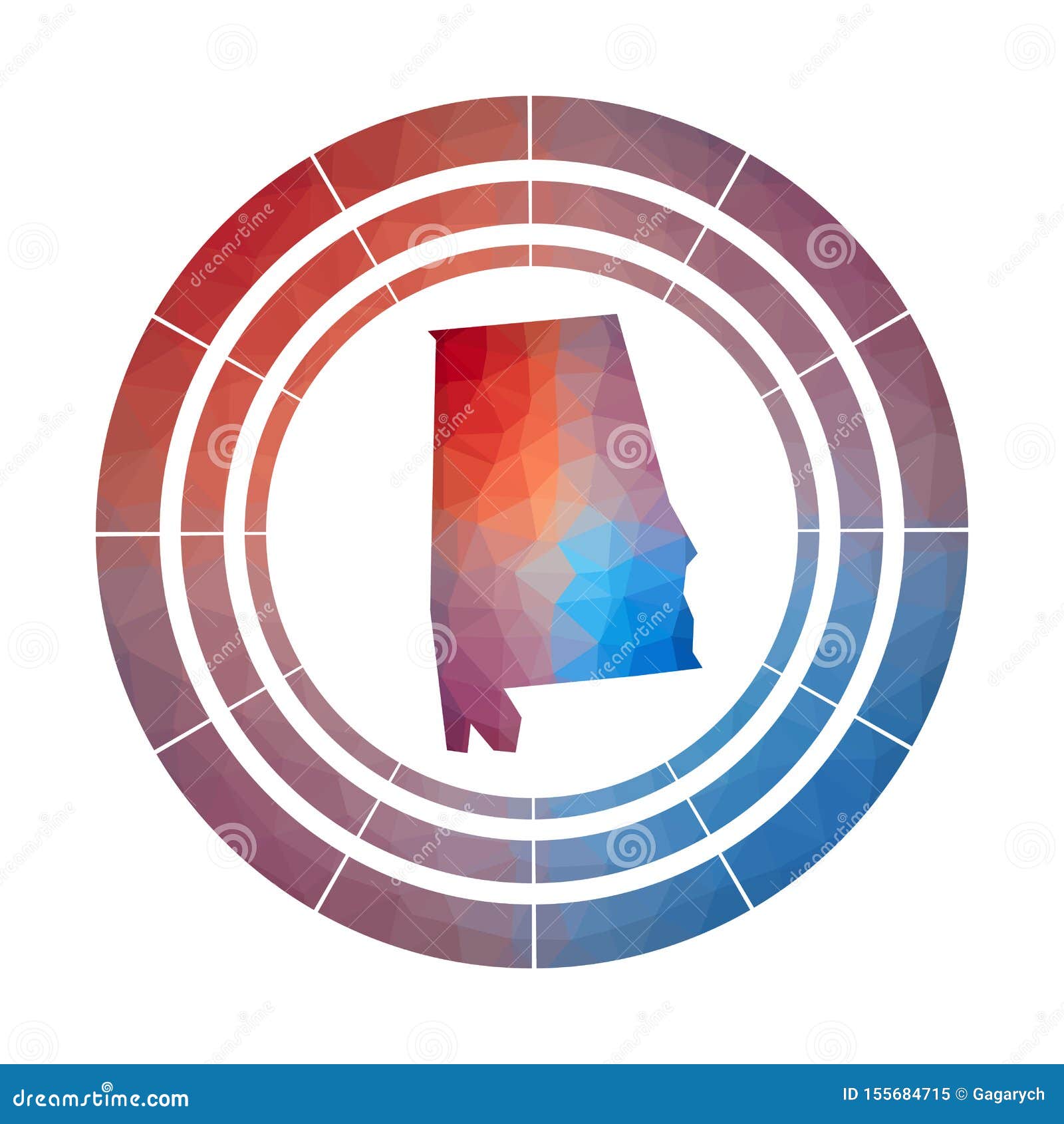 Alabama badge. stock vector. Illustration of poly, digital - 155684715