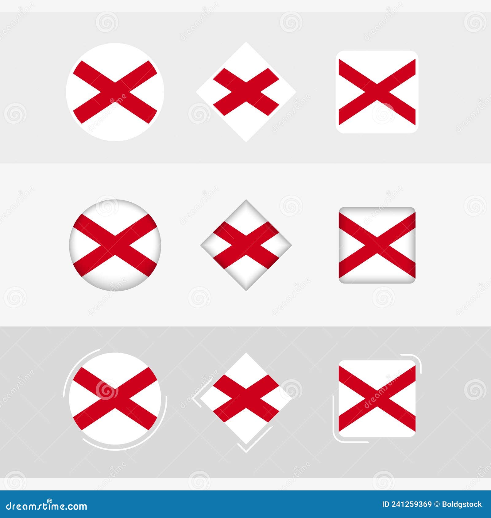 Alabama Flag Icons Set, Vector Flag of Alabama Stock Vector ...