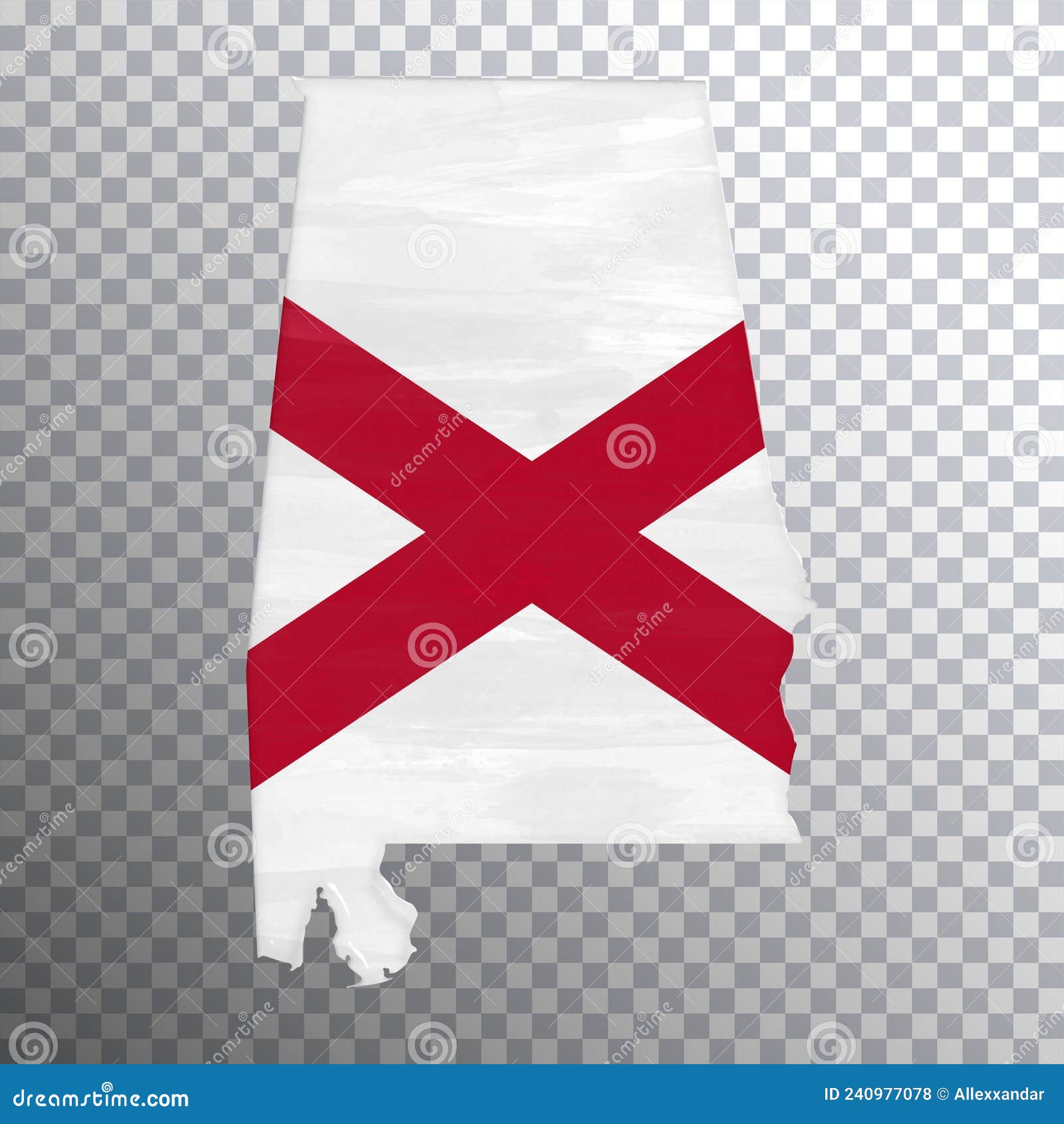 Alabama Flag and Map, Transparent Background Stock Illustration ...