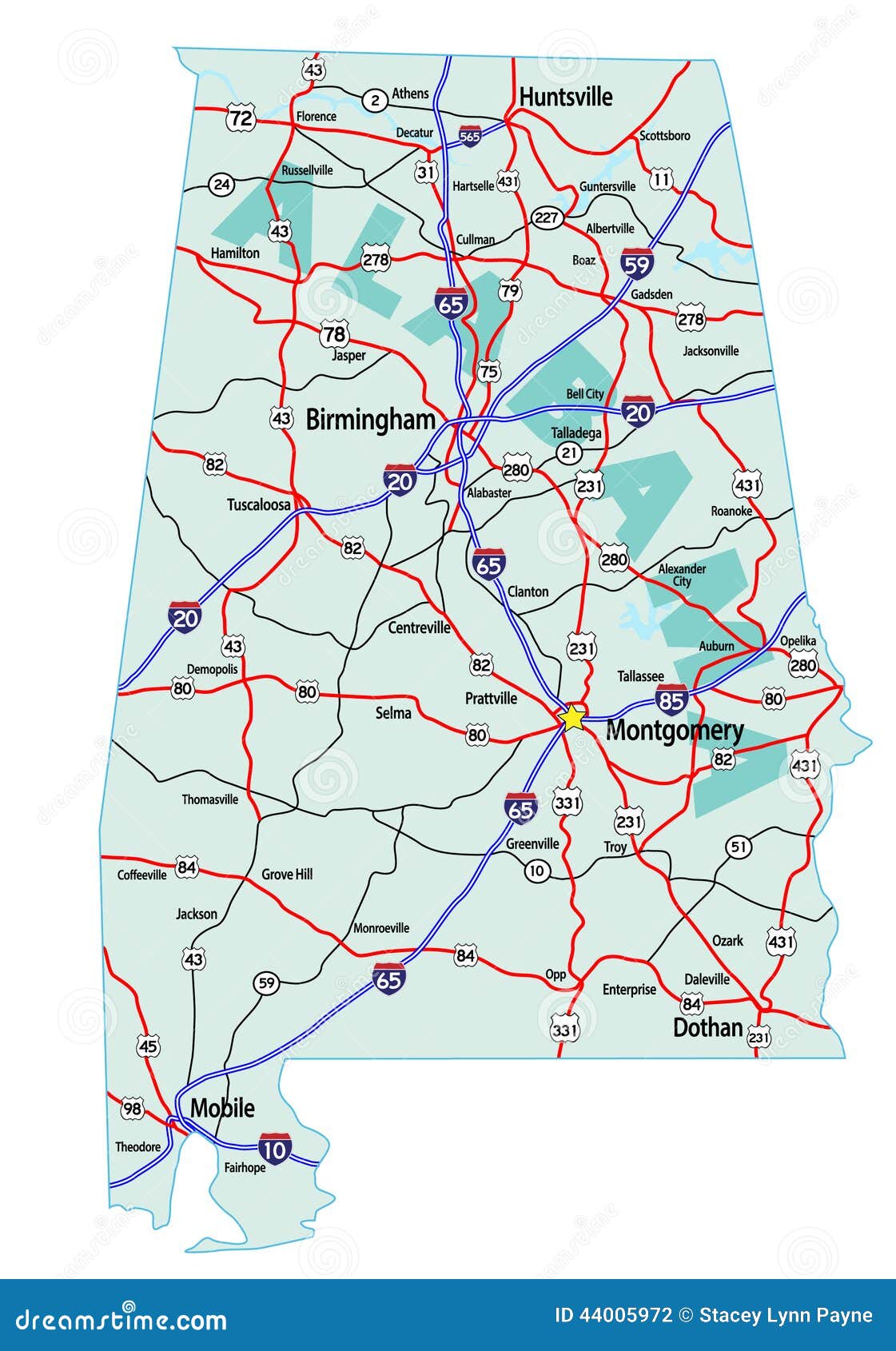 Alabama Interstate Highway Map Stock Illustration - Illustration of ... Alabama Interstate Highway Map Stock Illustration - Illustration of ...