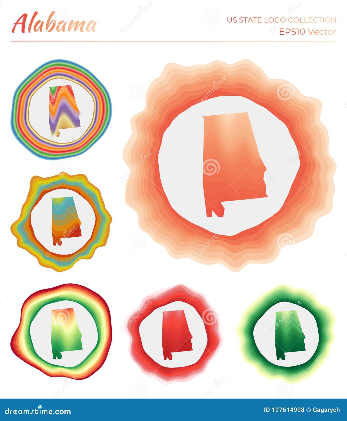 Alabama logo collection. stock vector. Illustration of land - 197614998