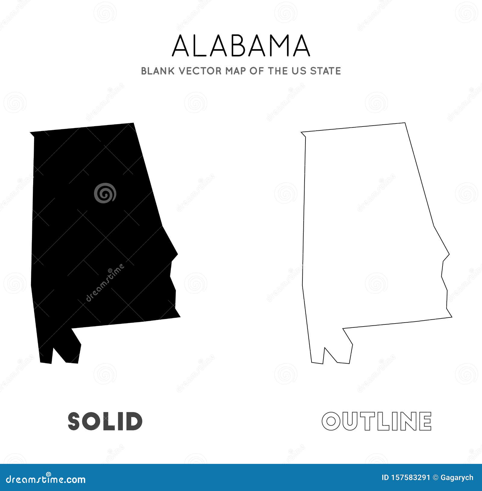 Alabama map. stock vector. Illustration of cartography - 157583291