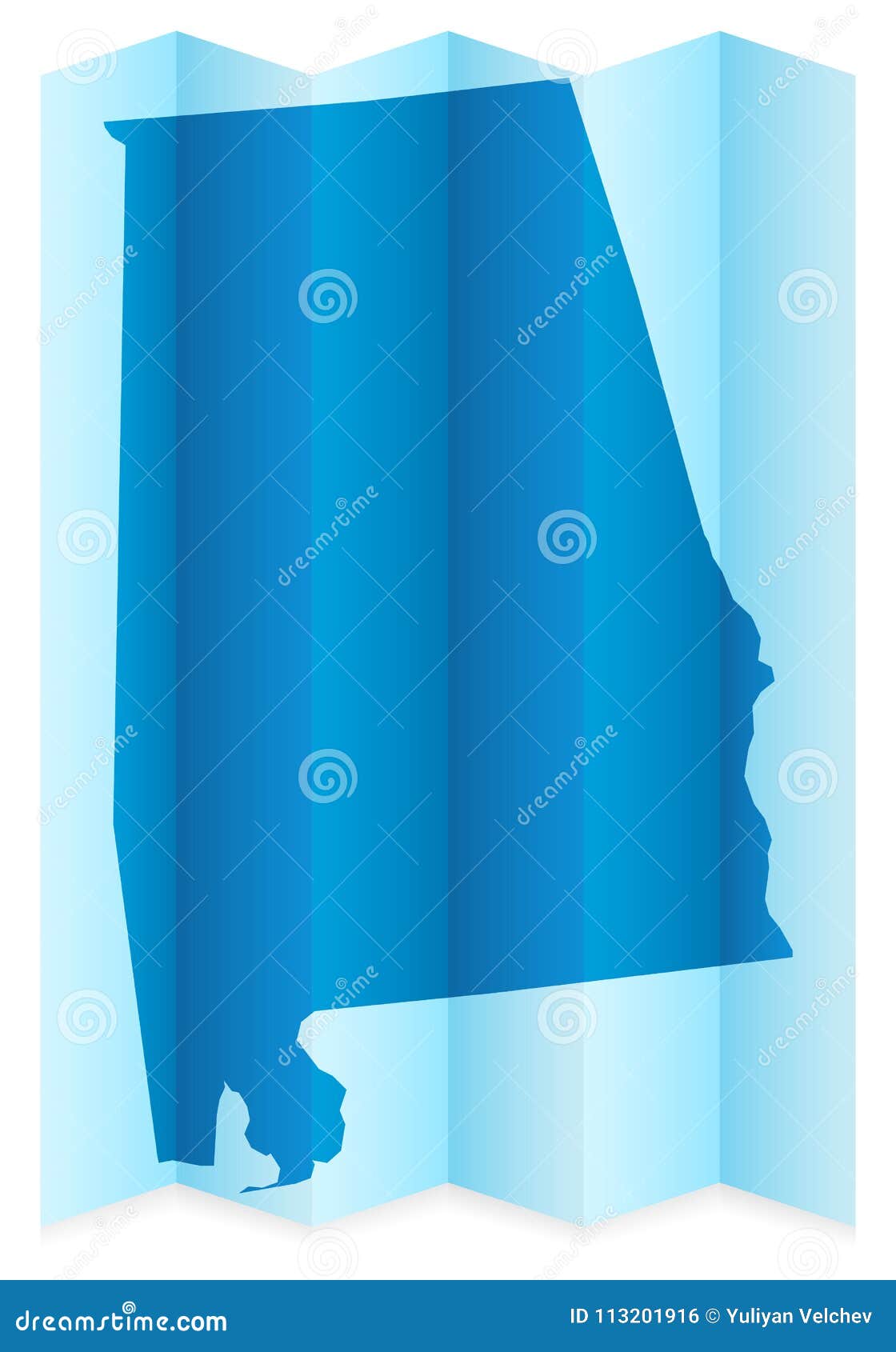 Alabama map stock vector. Illustration of paper, state - 113201916