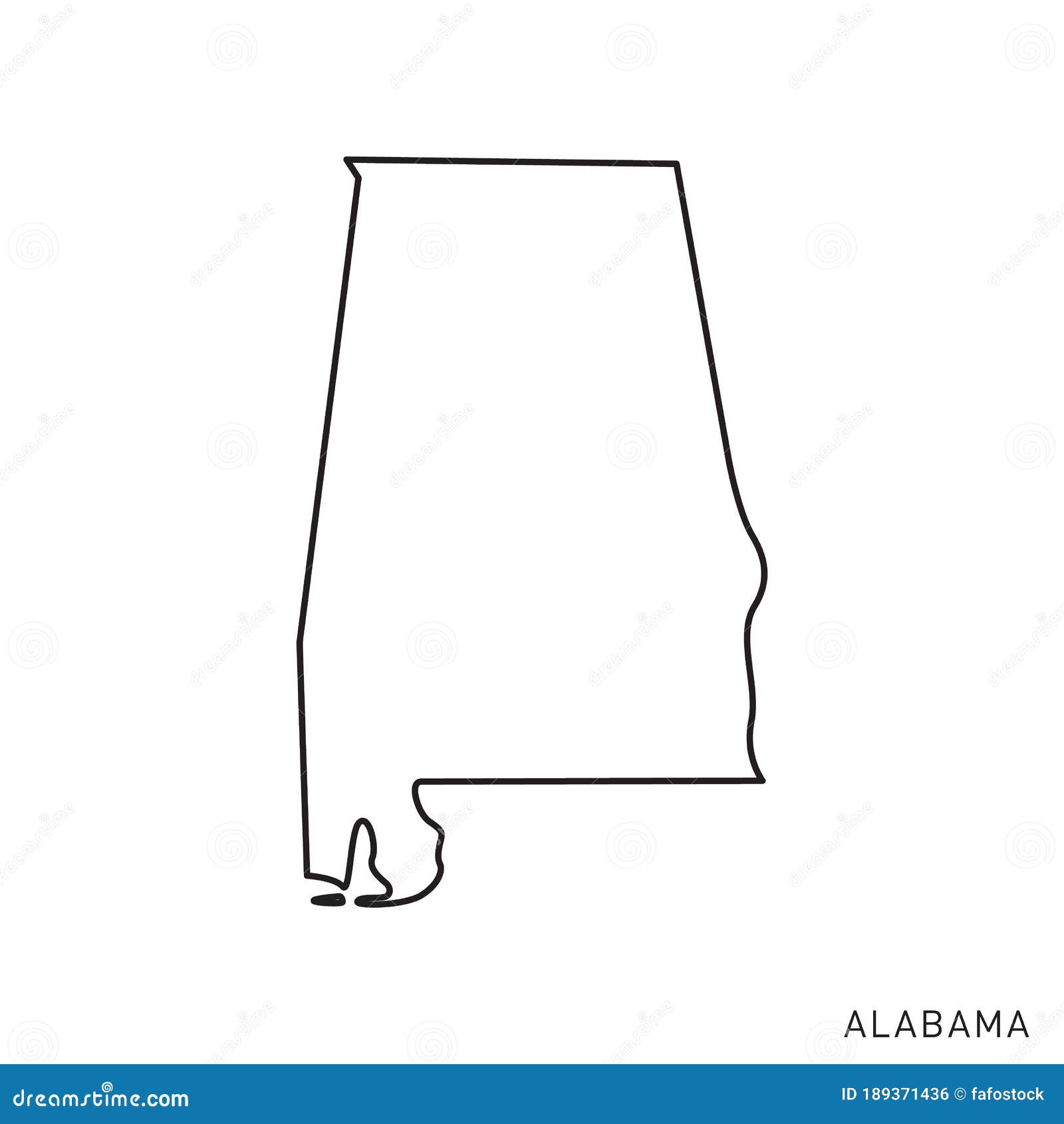Alabama Map Outline Vector Design Template. Editable Stroke Stock ...