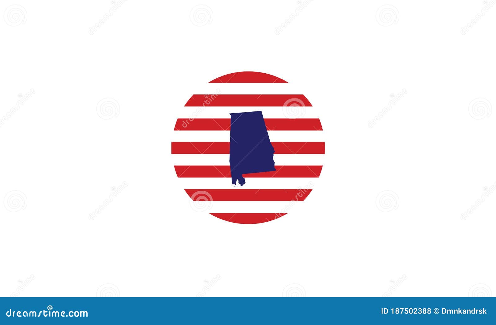 Alabama Map Symbol USA Stripes Stock Vector - Illustration of geography ...