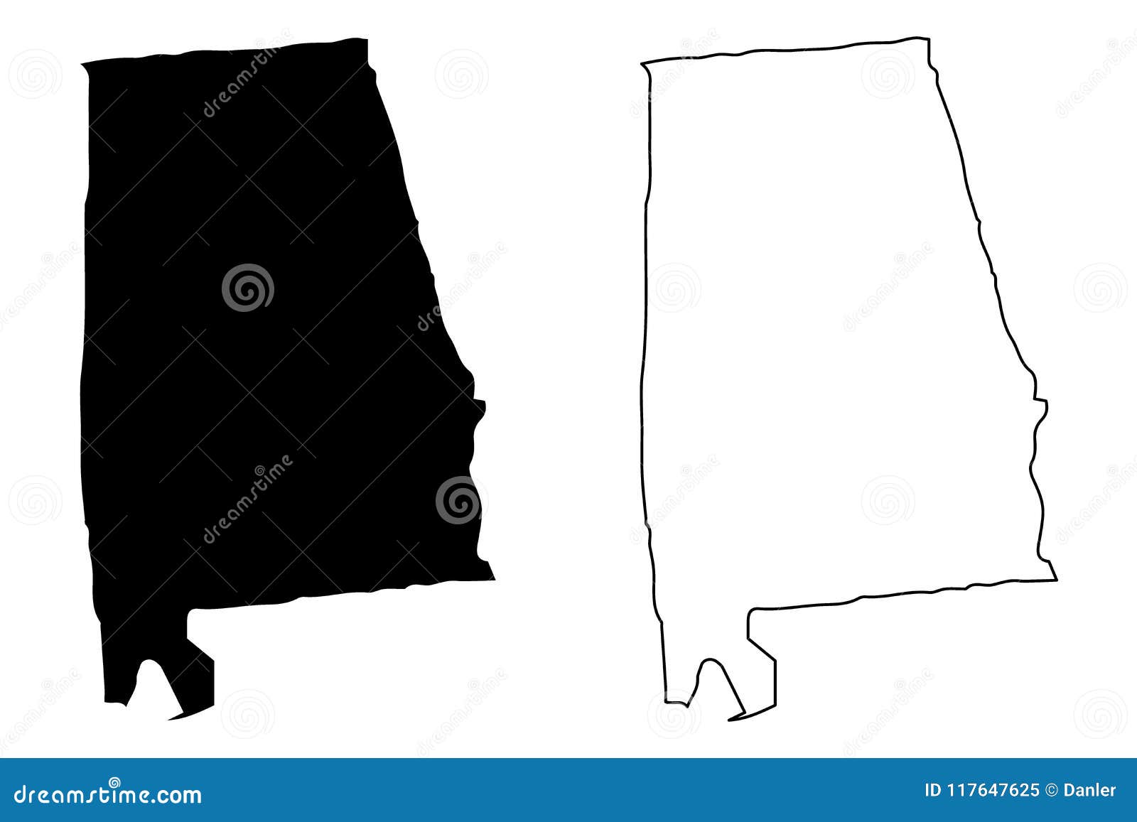 Alabama map vector stock vector. Illustration of cartography - 117647625