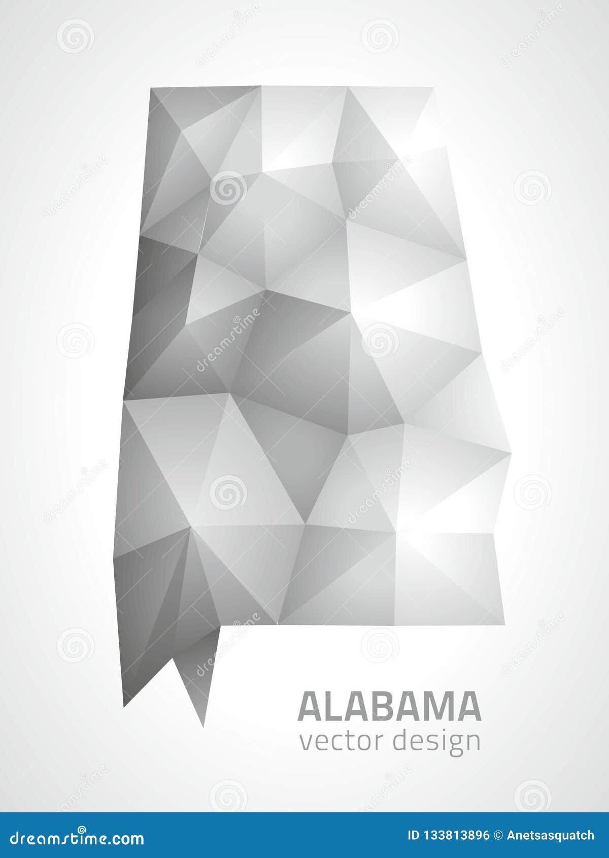 Alabama Grey Vector Dot Outline Triangle Map | CartoonDealer.com #133813828