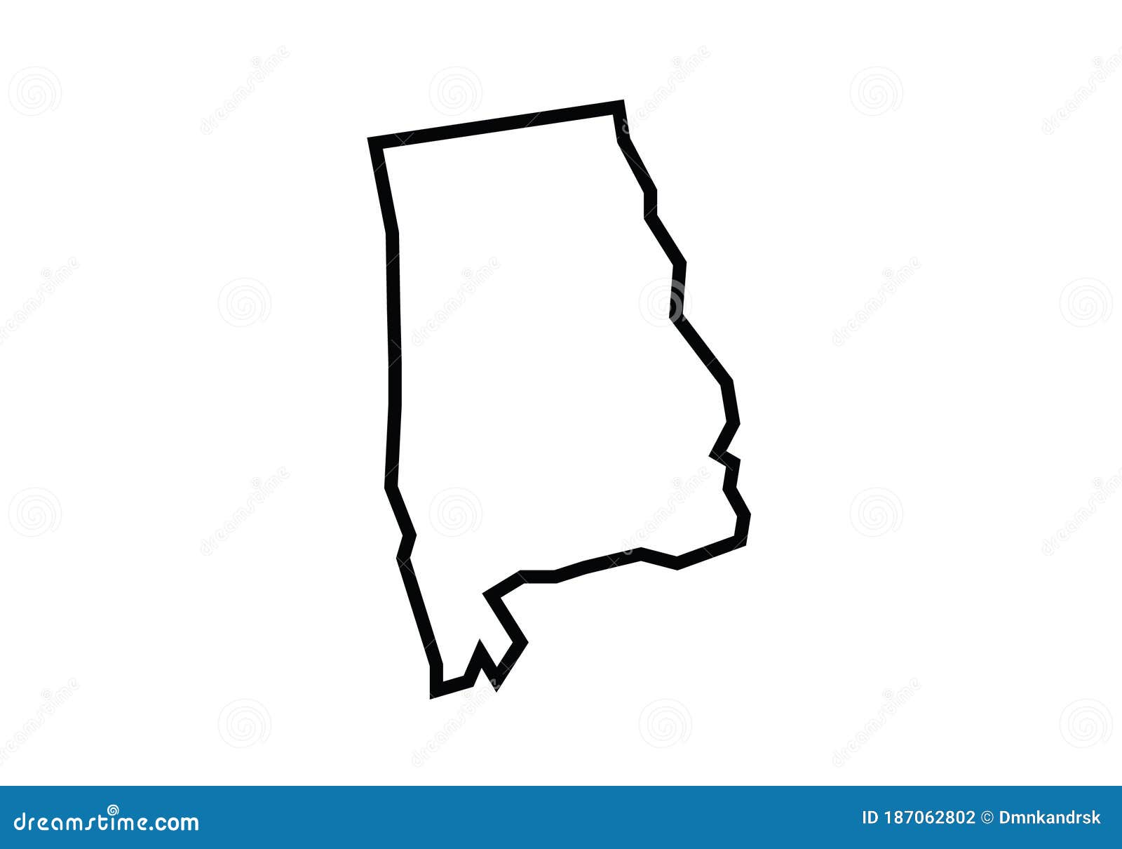 Alabama Outline Map State Shape Stock Vector - Illustration of ...