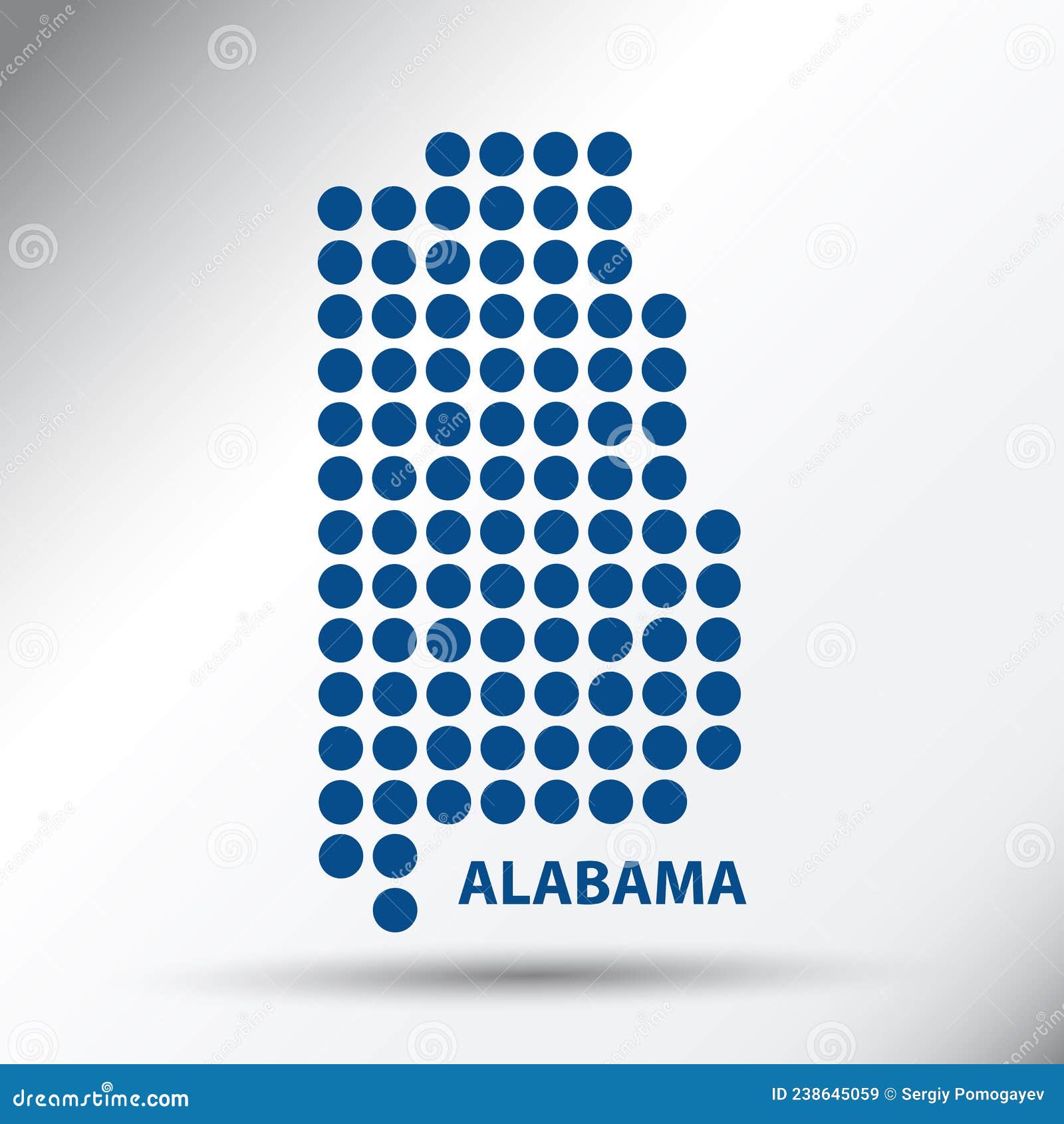 Alabama State Abstract Dotted Map Stock Vector - Illustration of shape ...