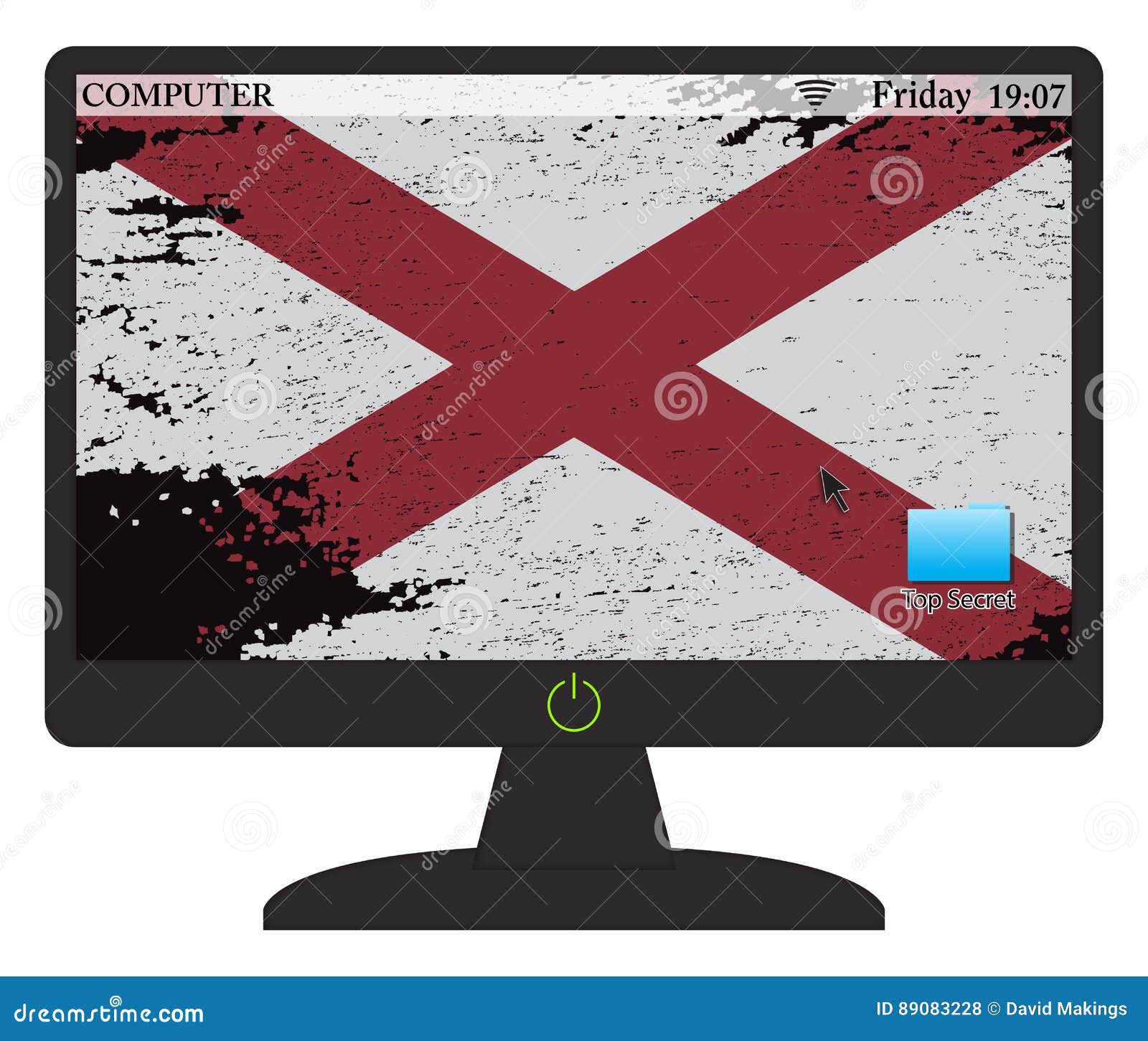 Alabama State Computer Flag with on Button Stock Illustration ...