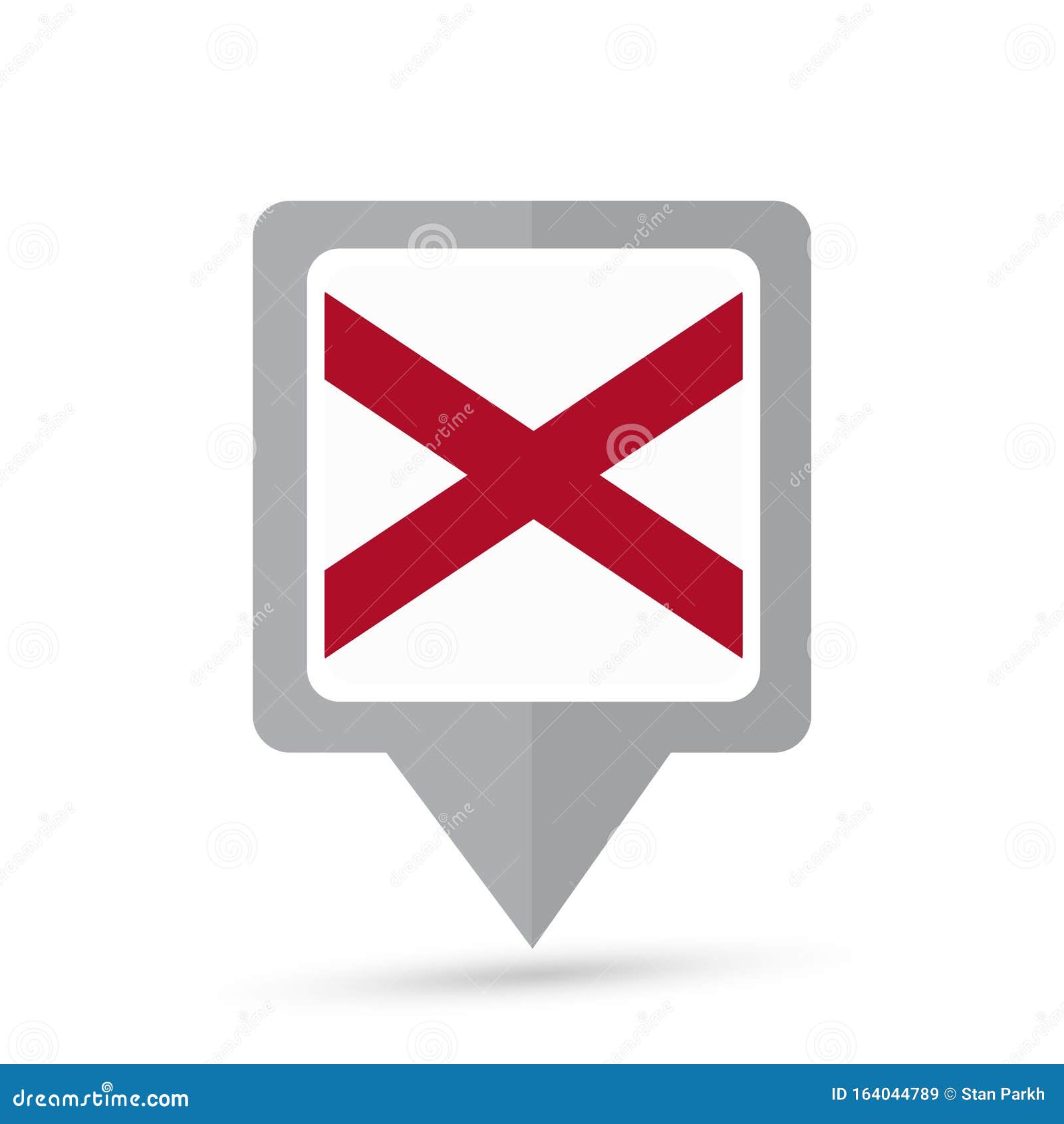 Alabama State Flag Map Icon Stock Vector - Illustration of label ...