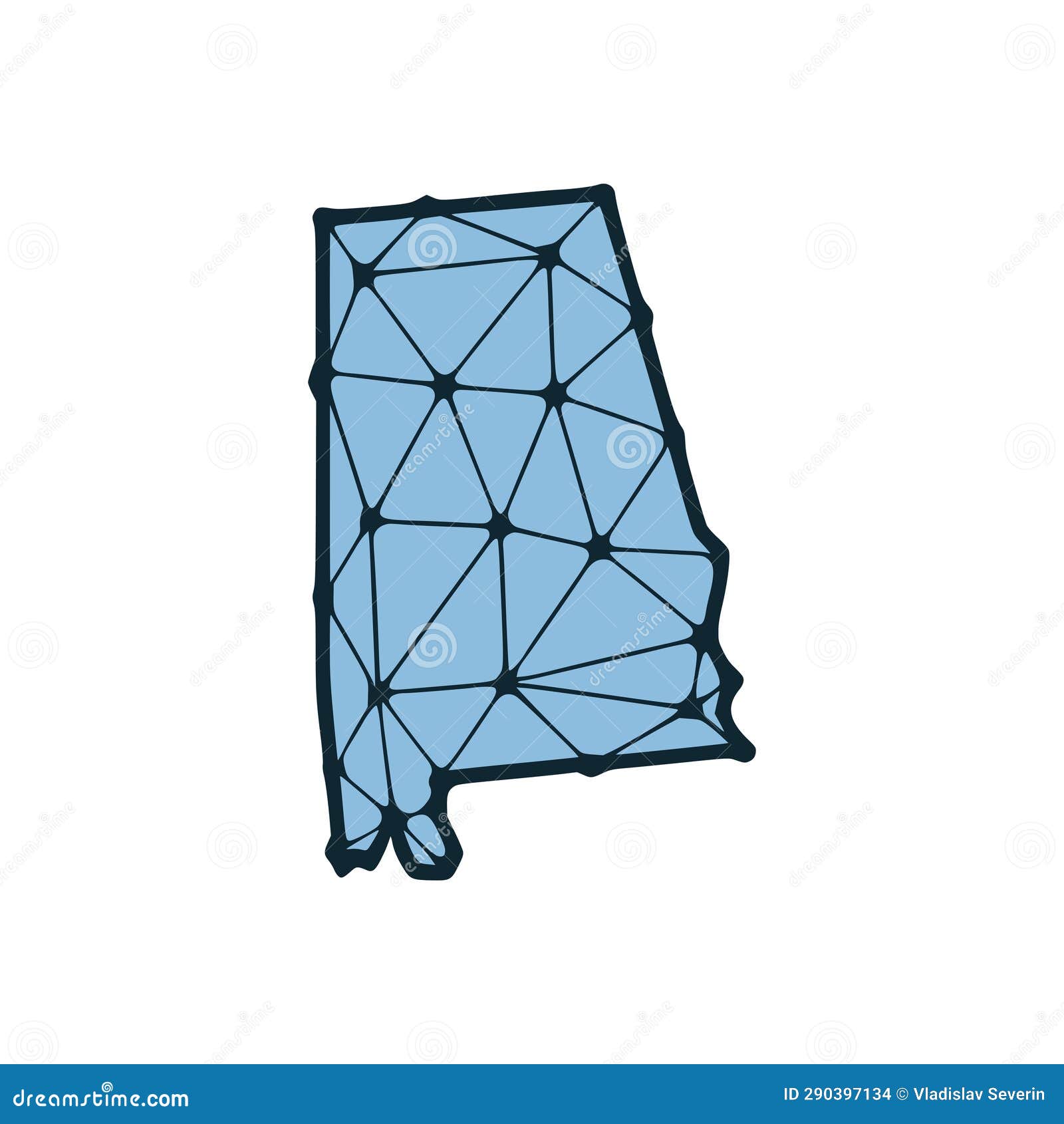 Alabama State Map Polygonal Illustration Made of Lines and Dots Stock ...