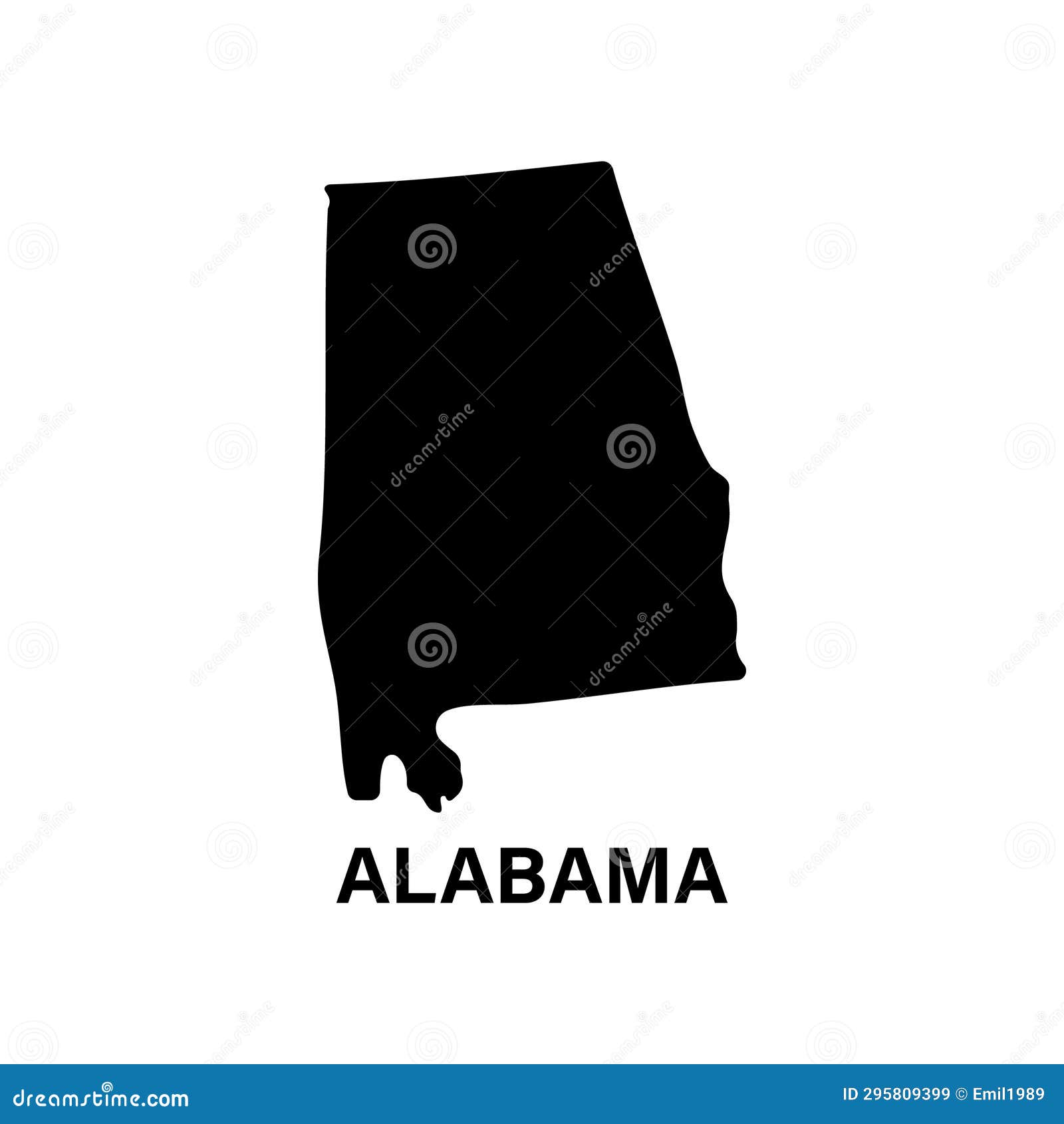 Alabama State Map Silhouette Map Icon. Stock Vector - Illustration of ...