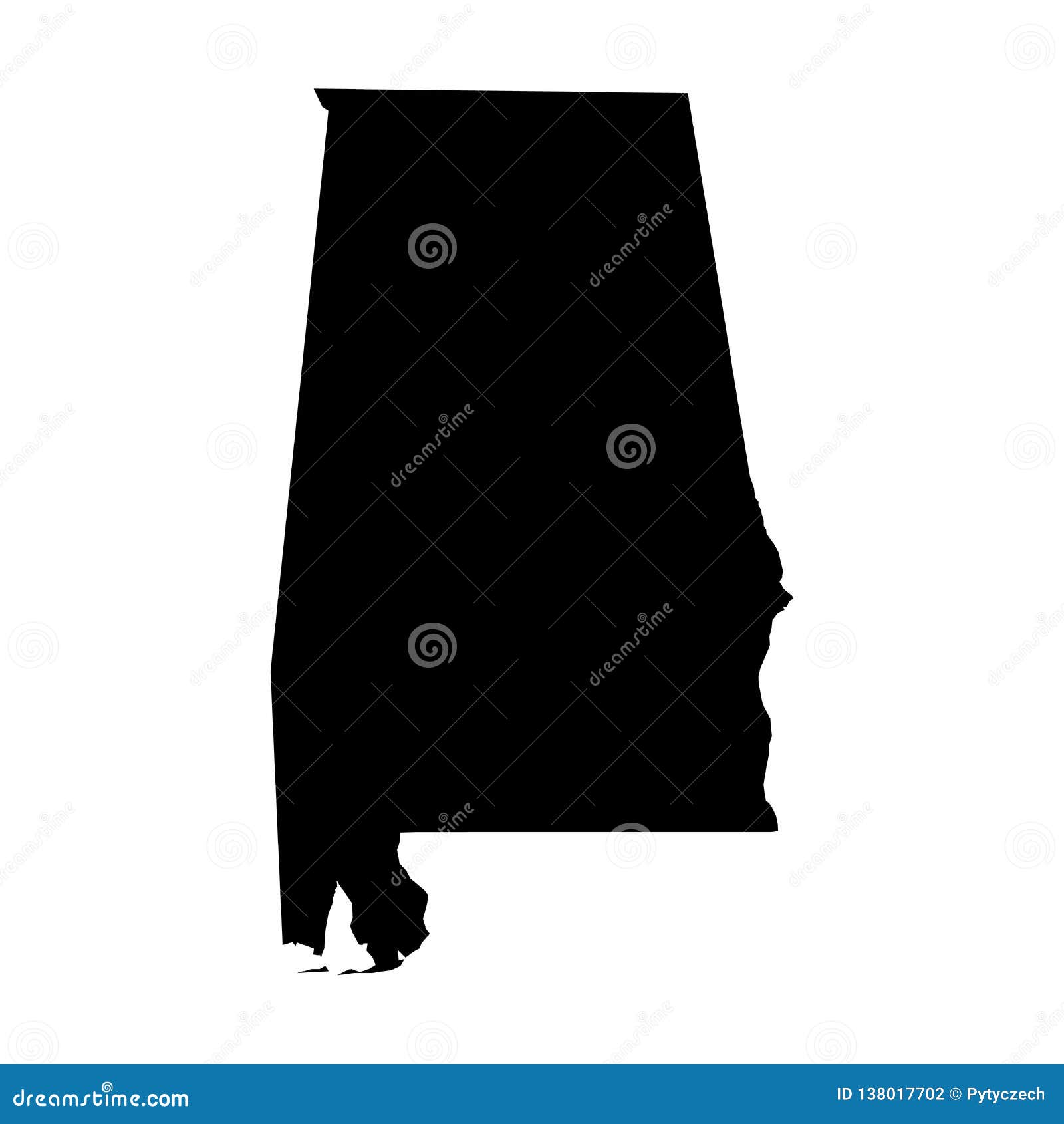 Alabama State Map Black Silhouette Illustration | CartoonDealer.com ...