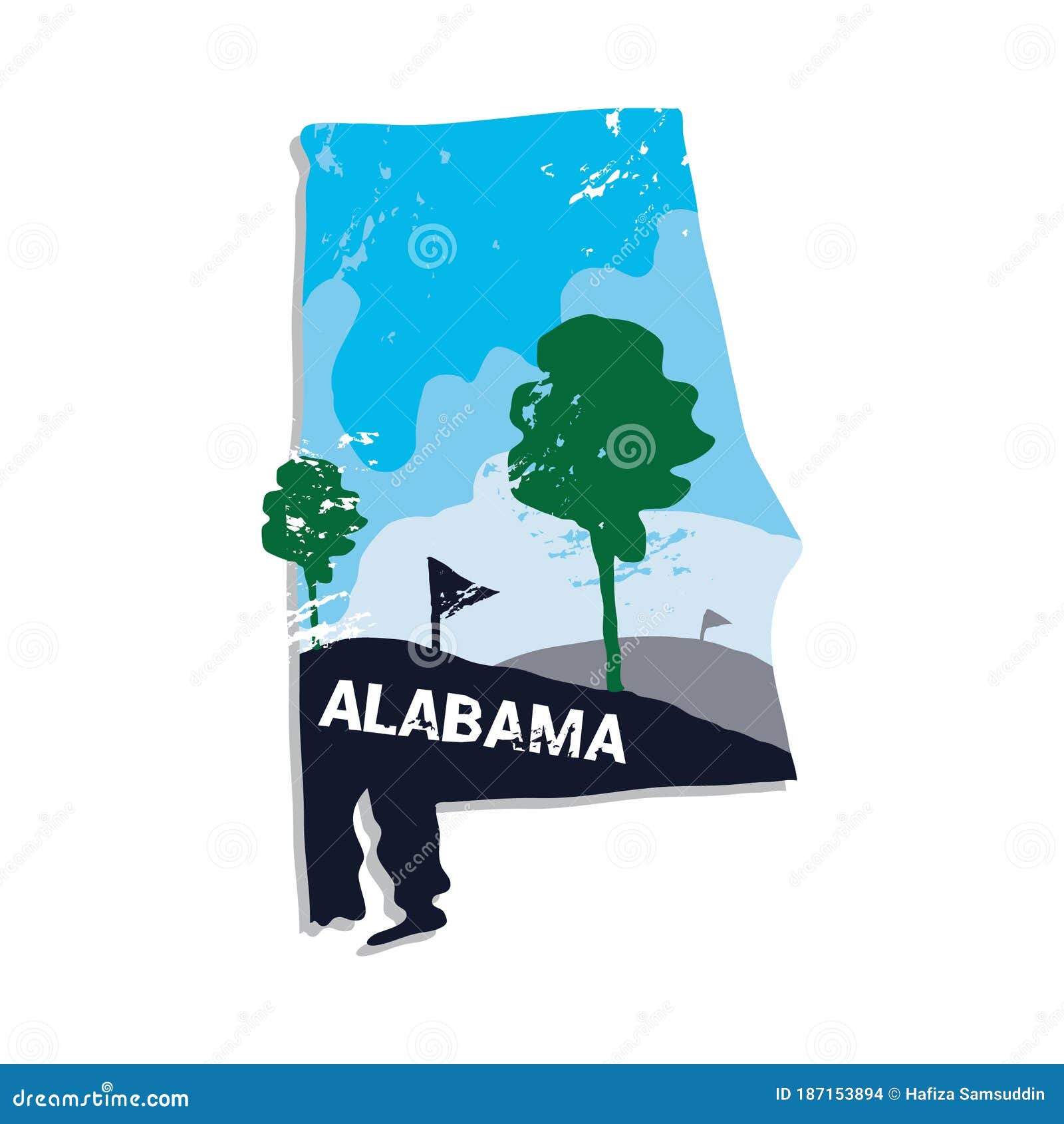Alabama State. Vector Illustration Decorative Design Stock Vector ...