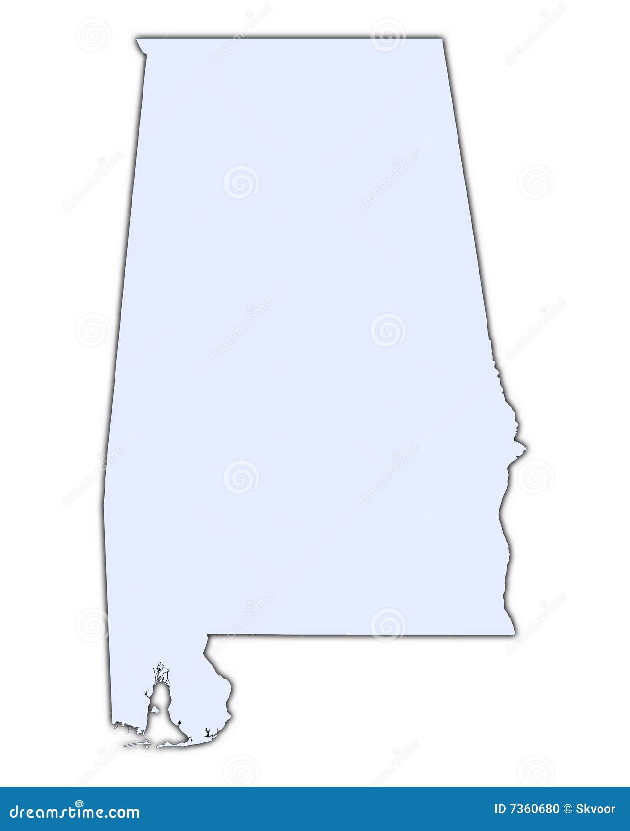 Alabama (USA) Light Blue Map Stock Illustration - Illustration of ...