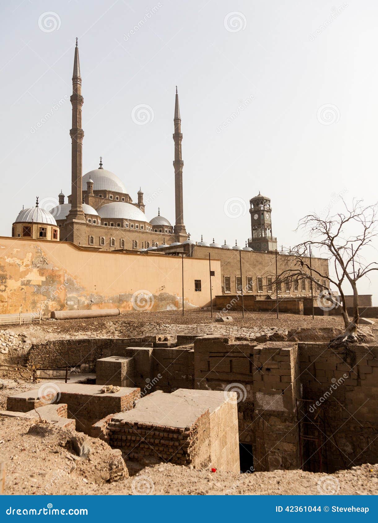 Alabaster Mosque Citadel Cairo Egypt Stock Photo - Image of excavations ...