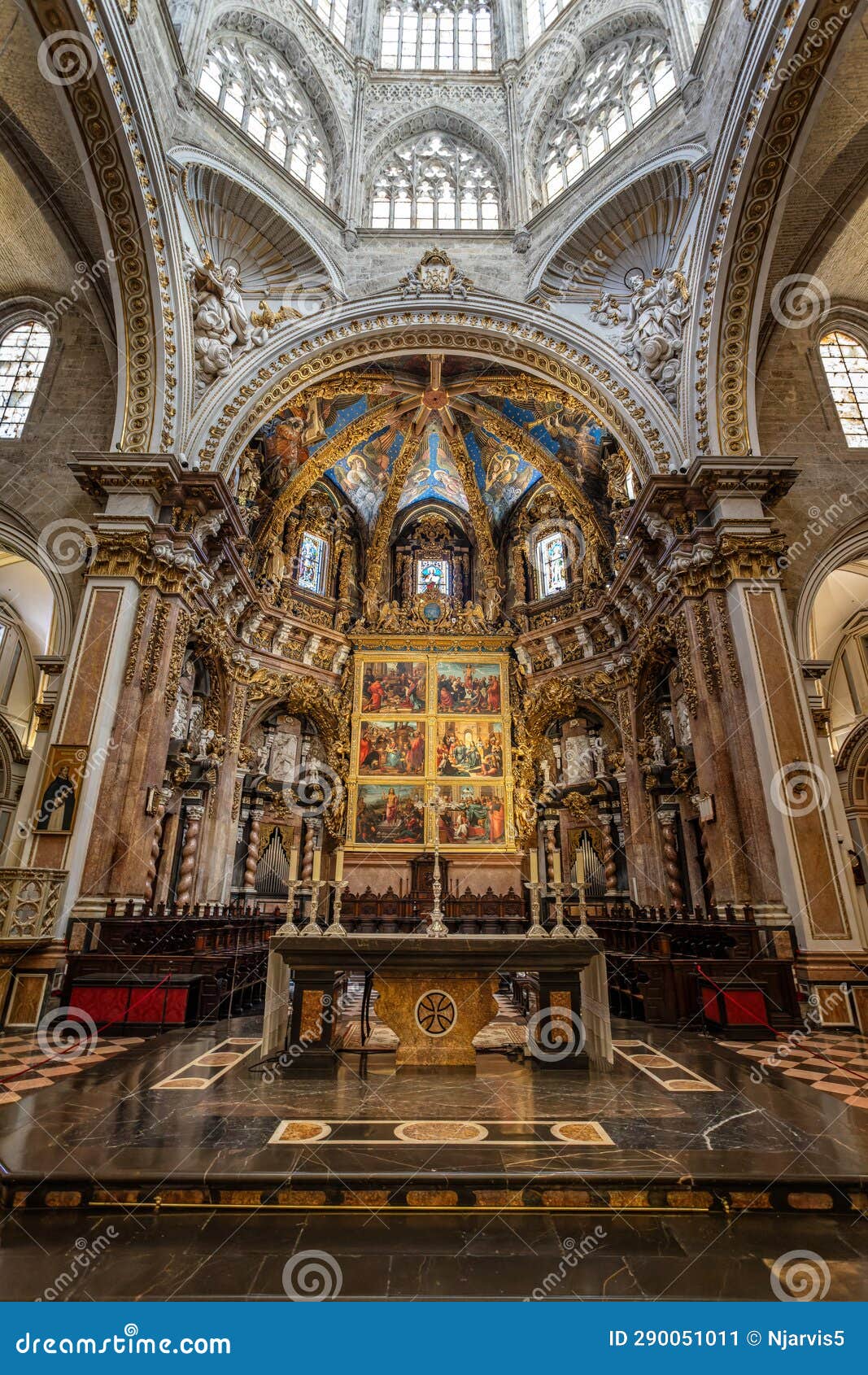 Alabaster Windows in Dome and Altar Inside Valencia Cathedral in ...