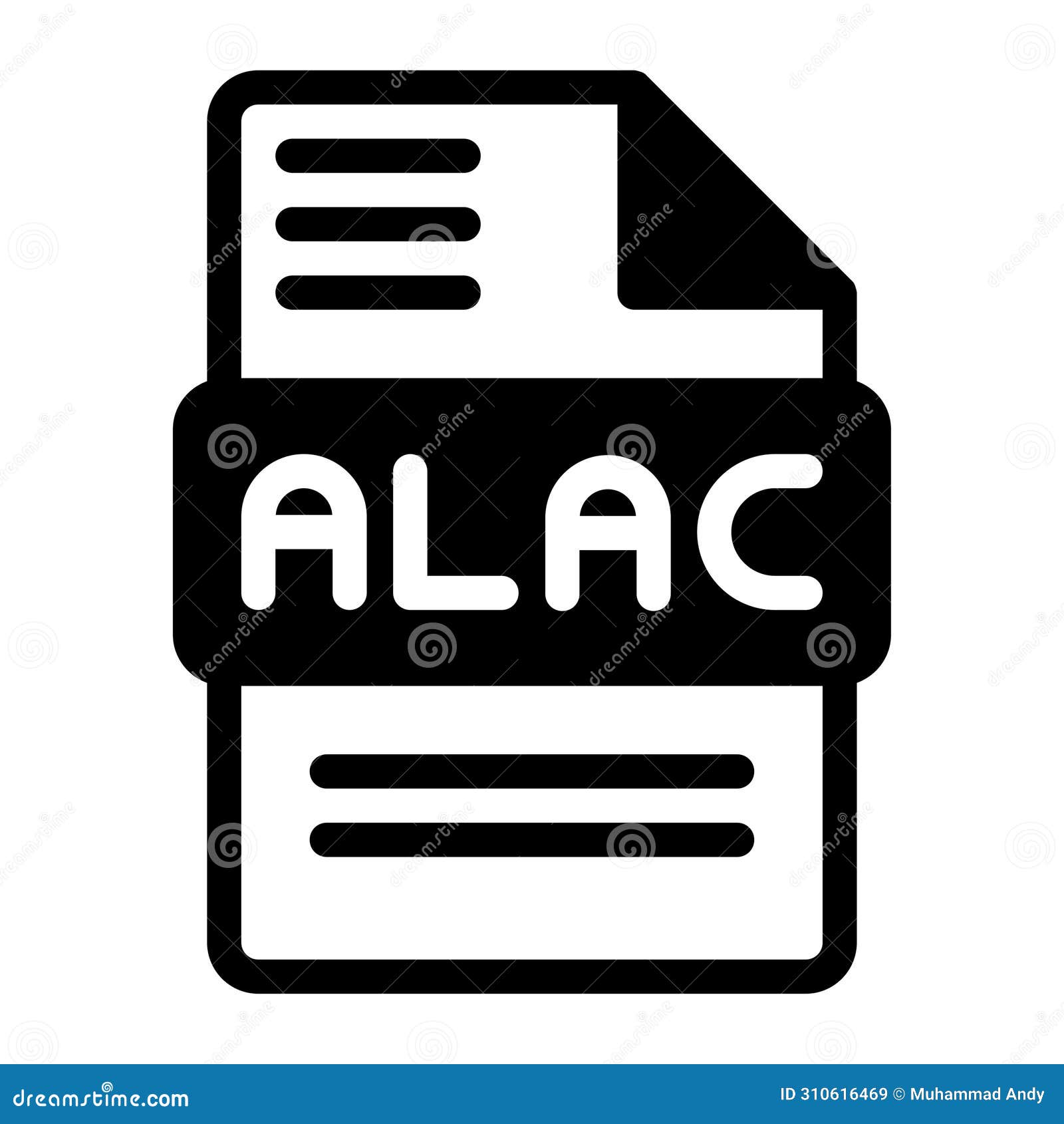 Alac File Icon. Audio Format Symbol Solid Icons, Vector Illustration ...