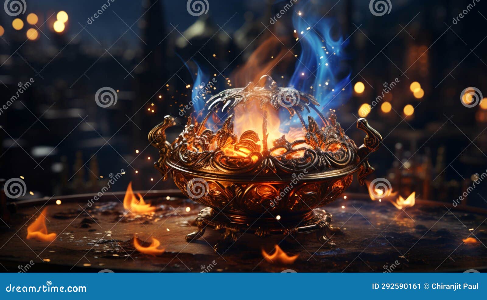 Aladdin Magic Lamp with Giant and Smoke Stock Image - Image of fantasy ...