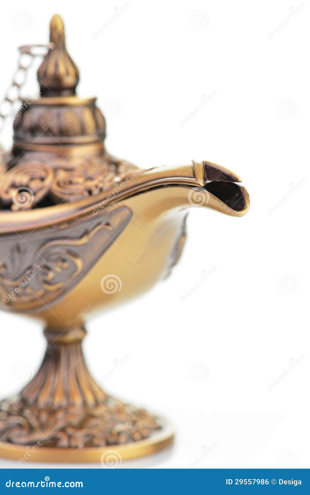 Aladdin Magic Lamp Isolated on White Stock Photo - Image of east, light ...