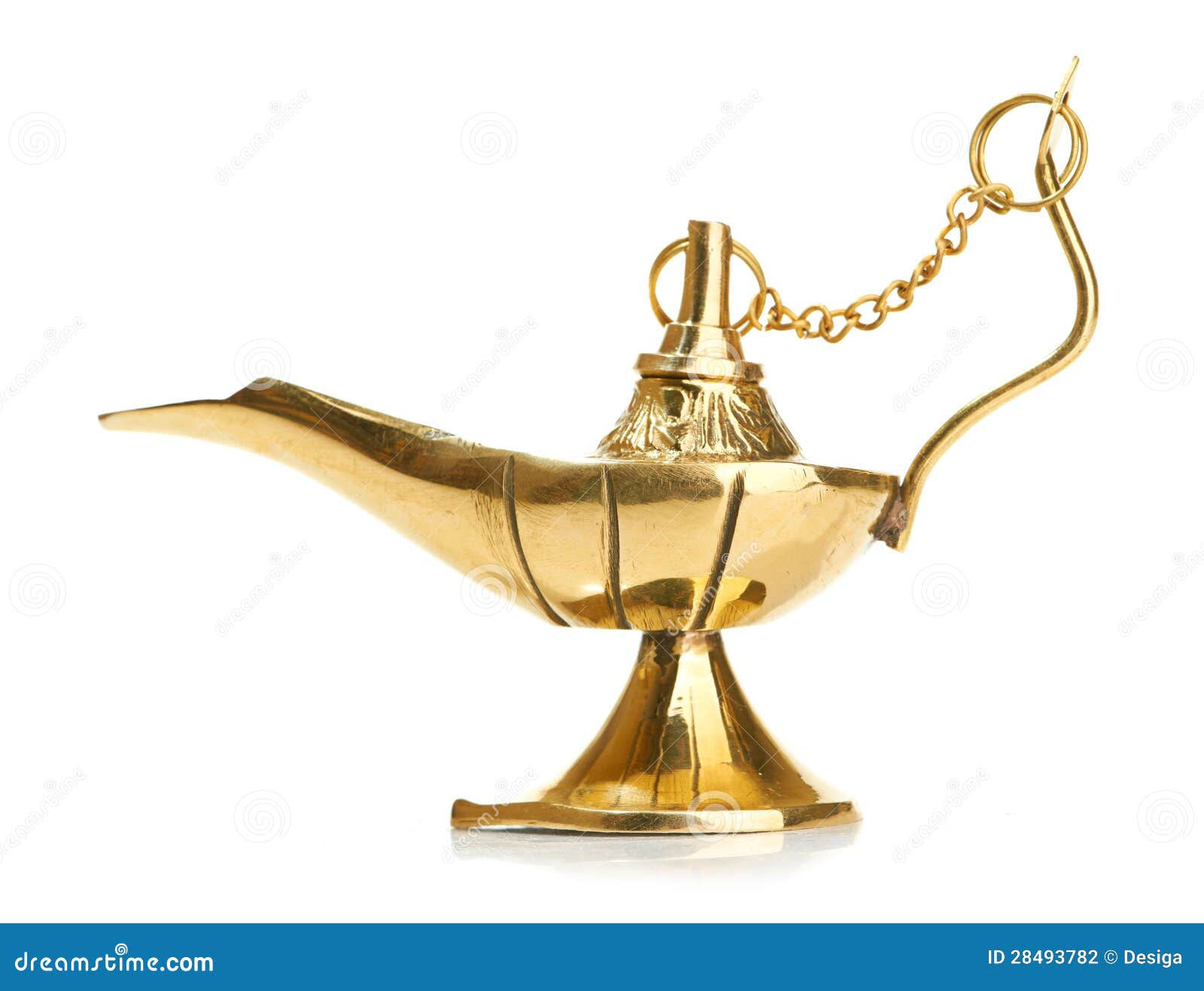 Aladdin Magic Lamp on White Stock Photo - Image of aladdin, light: 28493782