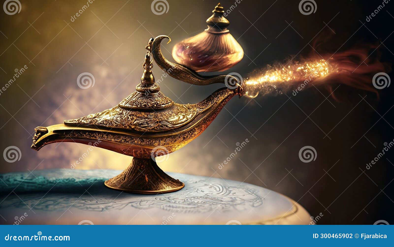 Aladdin s magic lamp stock illustration. Illustration of genie - 300465902