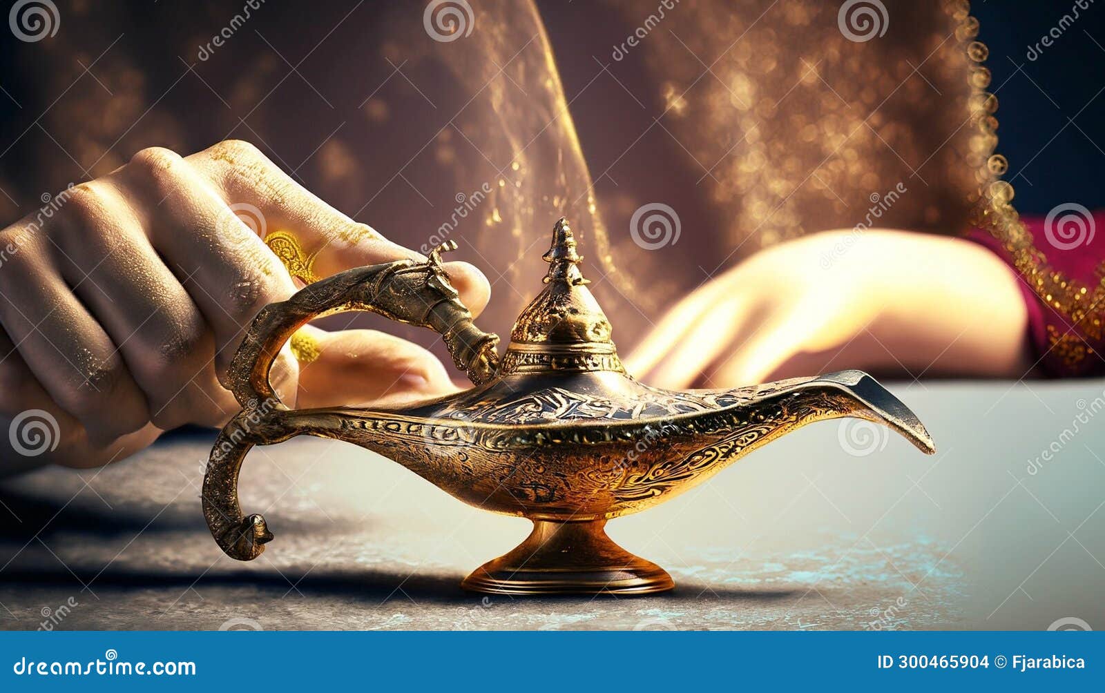 Aladdin s magic lamp stock illustration. Illustration of metal - 300465904