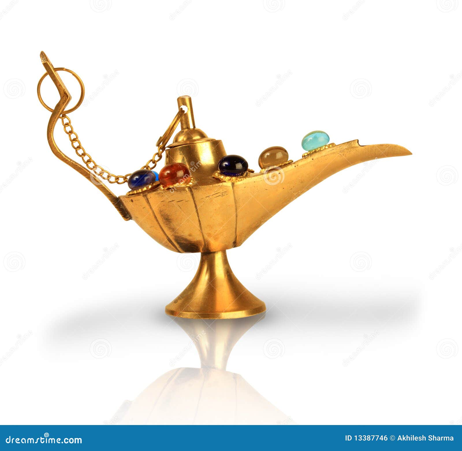 Aladdin S Magic Lamp with Pearls Stock Photo - Image of brass, arabic ...