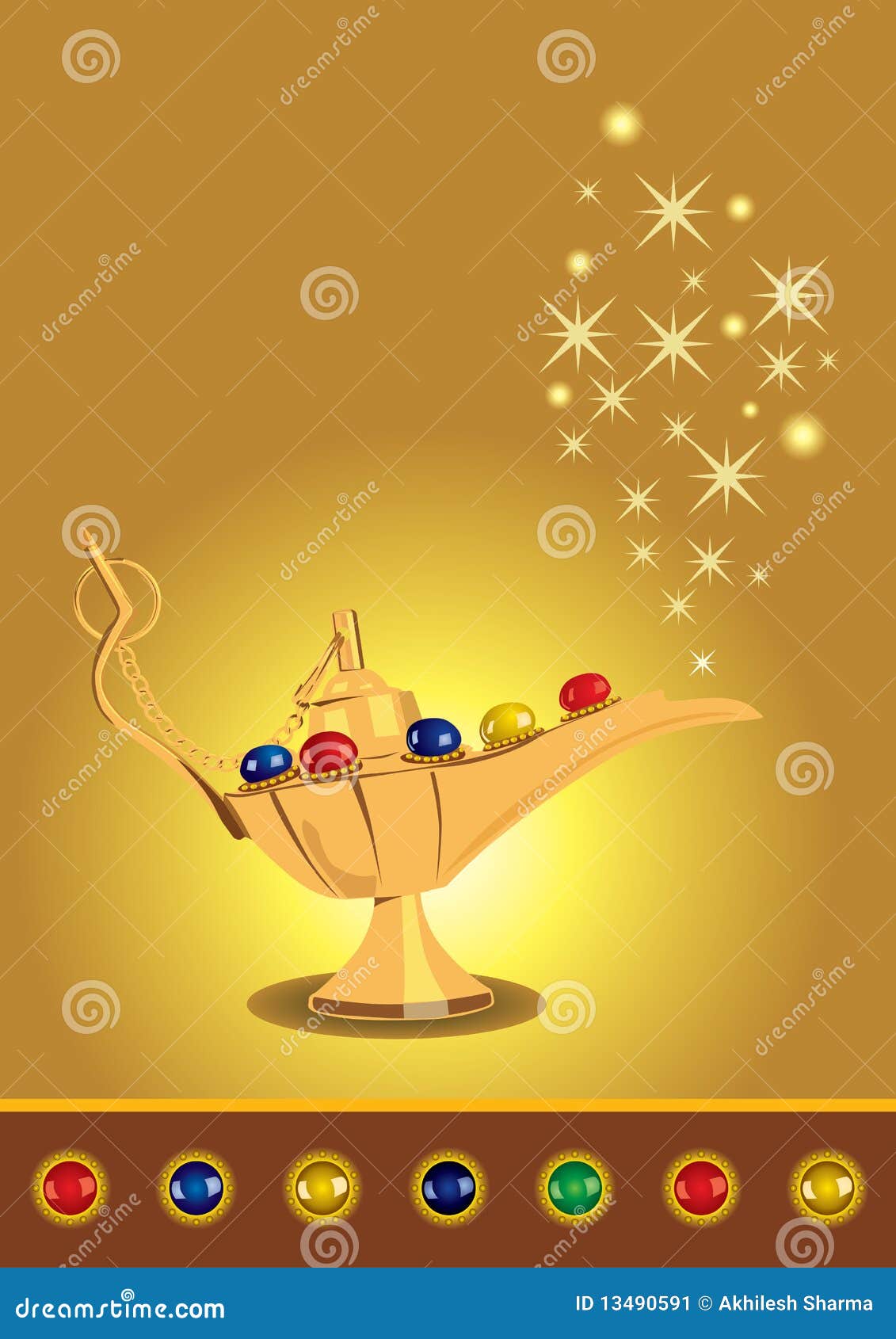 Aladdin S Magic Lamp with Pearls Stock Vector - Illustration of ...