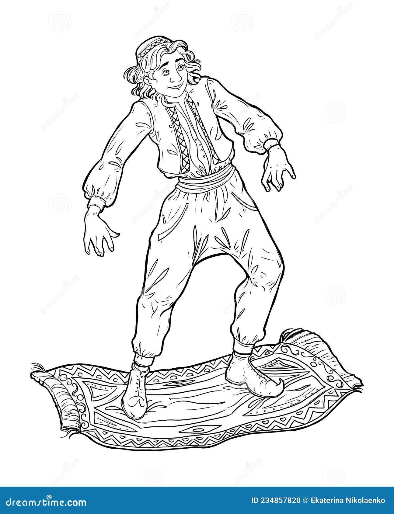 Aladdin Flying On A Magic Carpet Cartoon Vector | CartoonDealer.com ...
