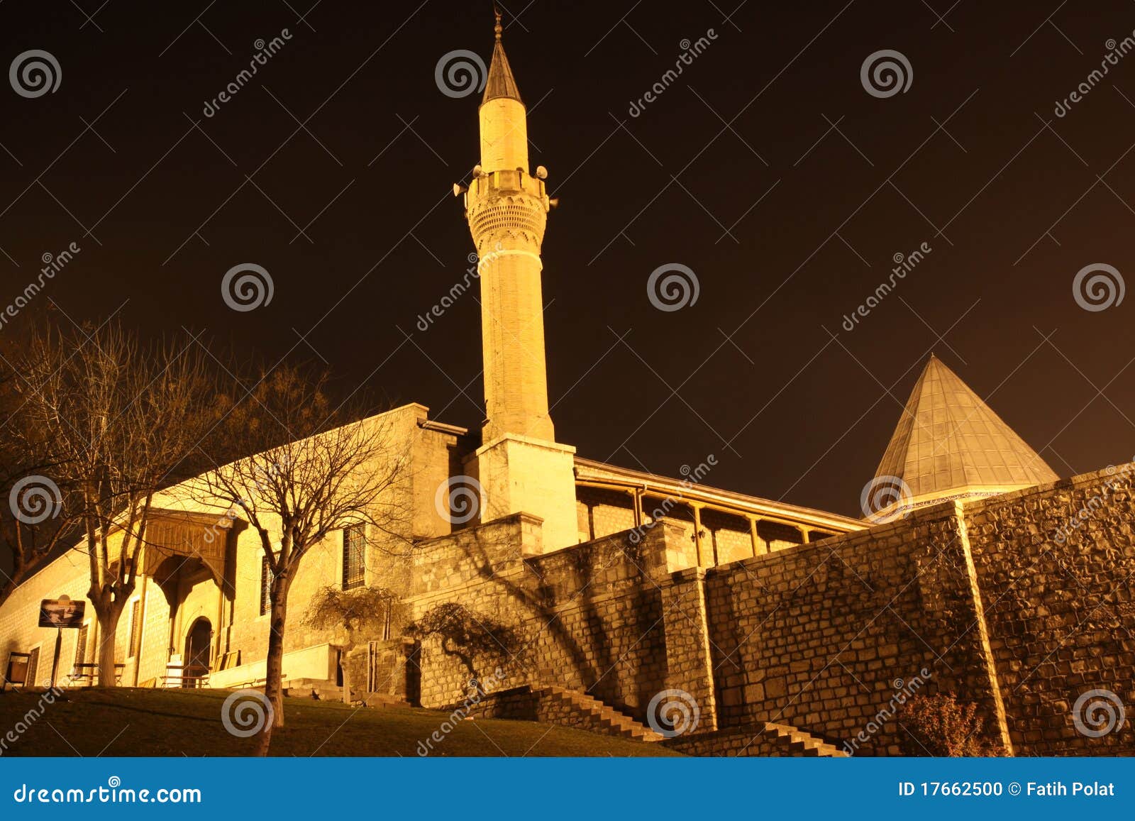 The Alaeddin Mosque at Night, Konya. Stock Photo - Image of landmark ...
